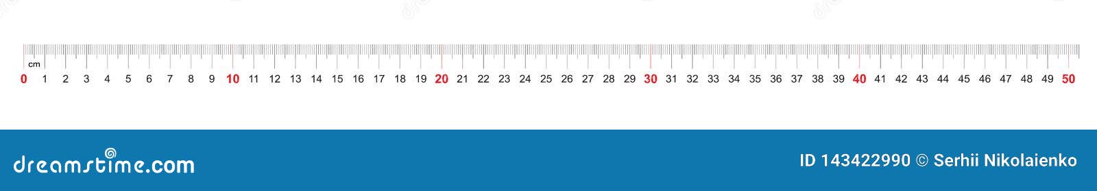 Grid for a Ruler of 500 Millimeters, 50 Centimeters. Calibration Grid ...
