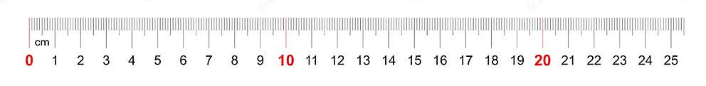Grid for a Ruler of 250 Millimeters, 25 Centimeters. Calibration Grid ...