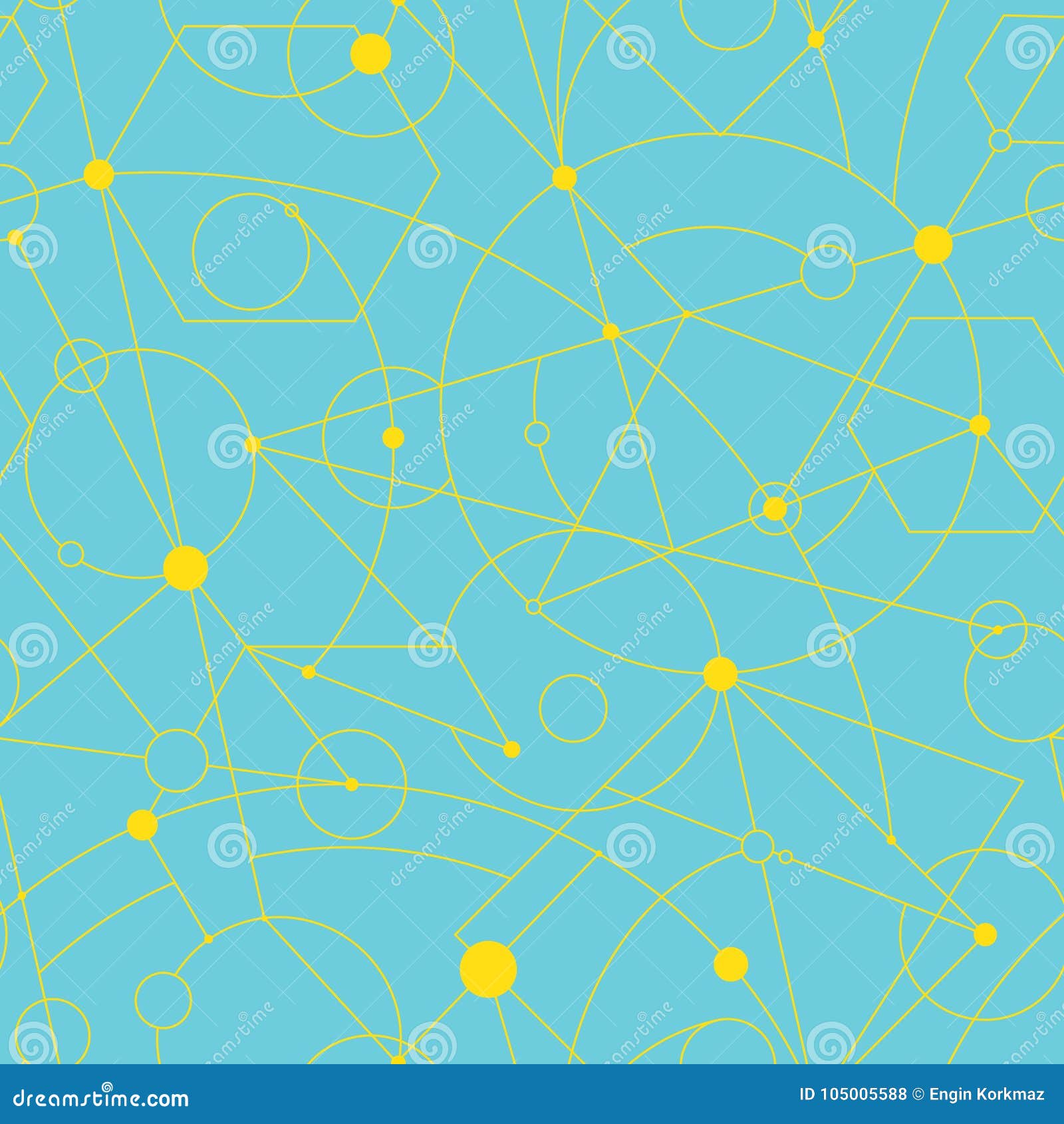 Grid Seamless Pattern with Random Geometric Shapes and Lines Stock ...