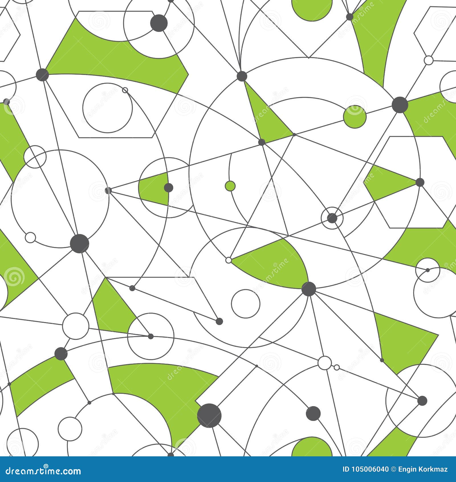 Grid Seamless Pattern with Random Geometric Shapes and Lines Stock ...