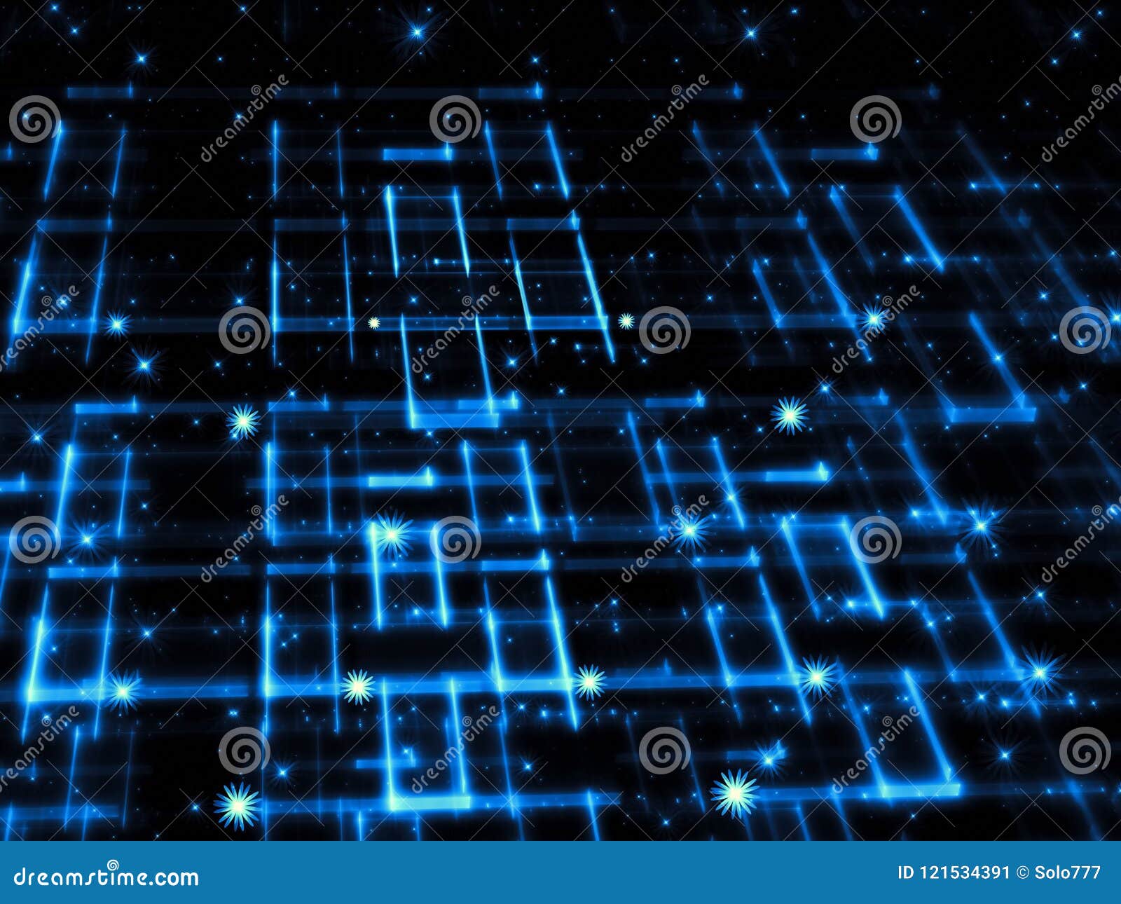 Grid and Stars - Abstract Digitally Generated Image Stock Image - Image ...