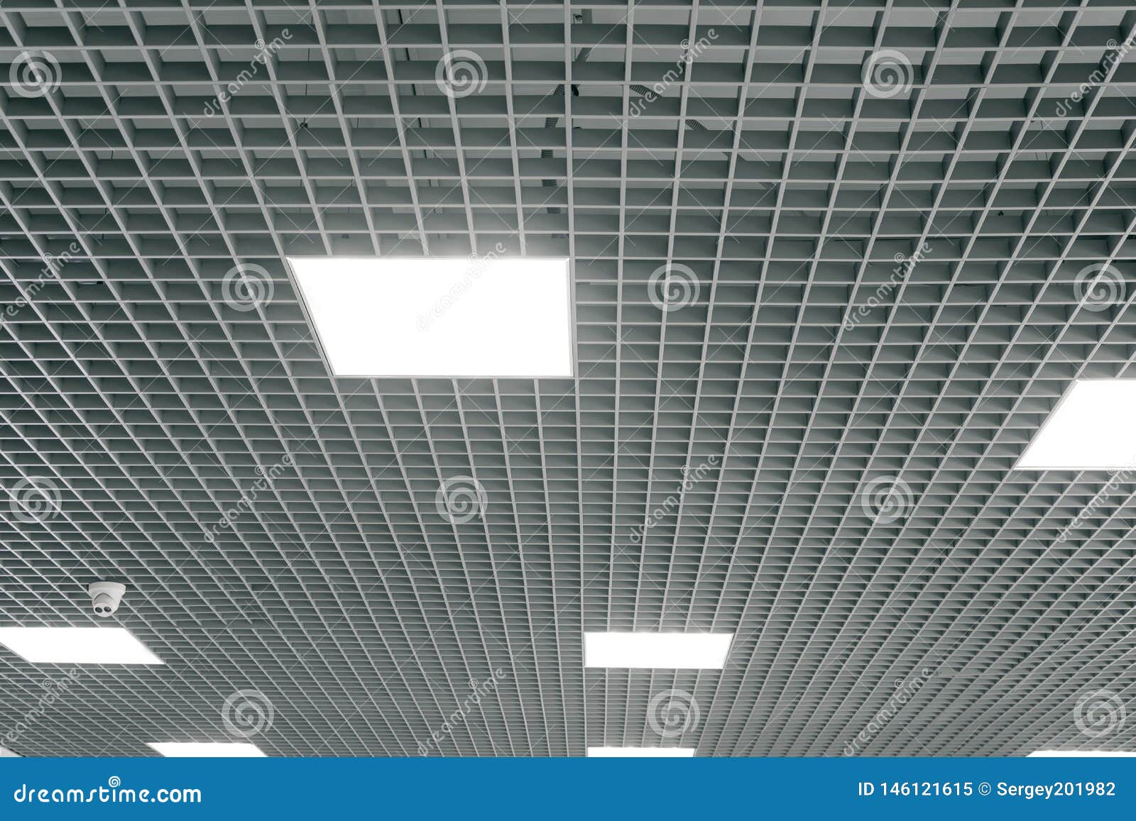 Grid Structure of Suspended Ceiling. Contemporary Interior Design Stock ...