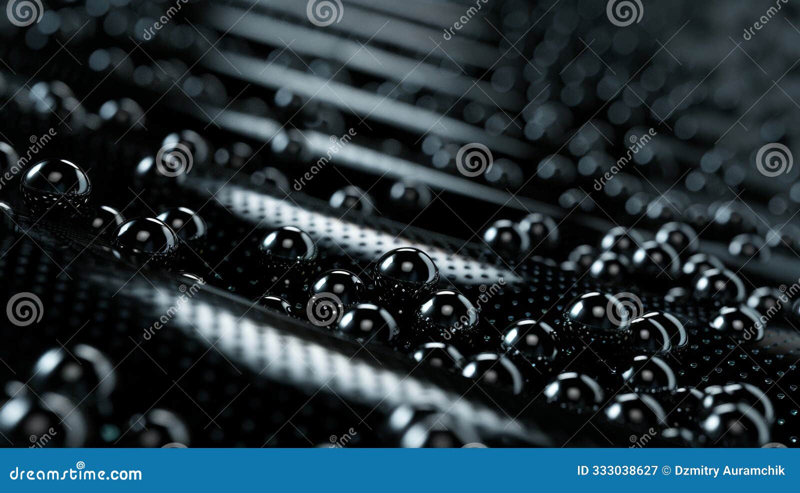 Grid Surface with Spheres. Astract Science or Technology Background ...