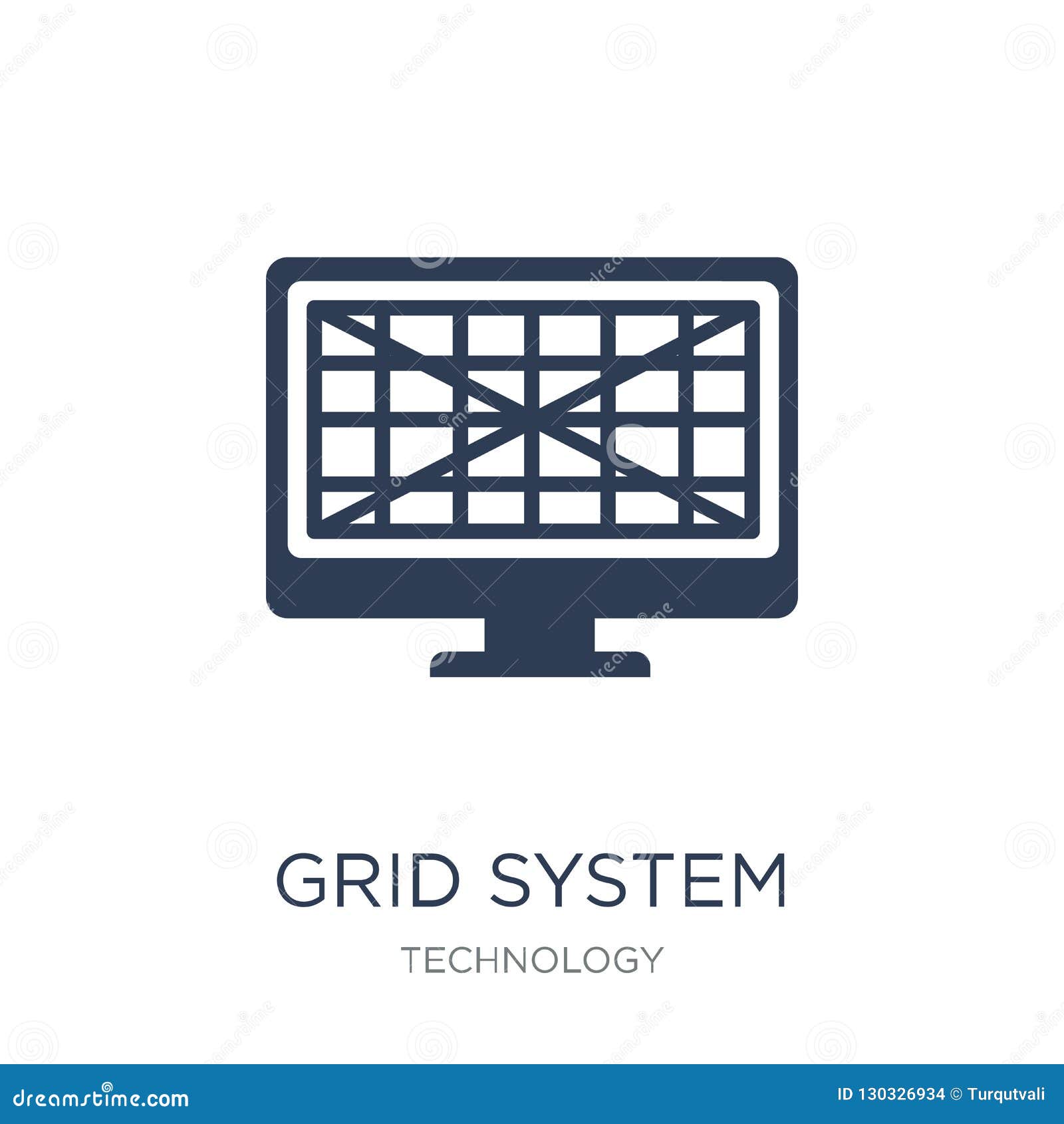 Grid System Icon. Trendy Flat Vector Grid System Icon on White B Stock ...