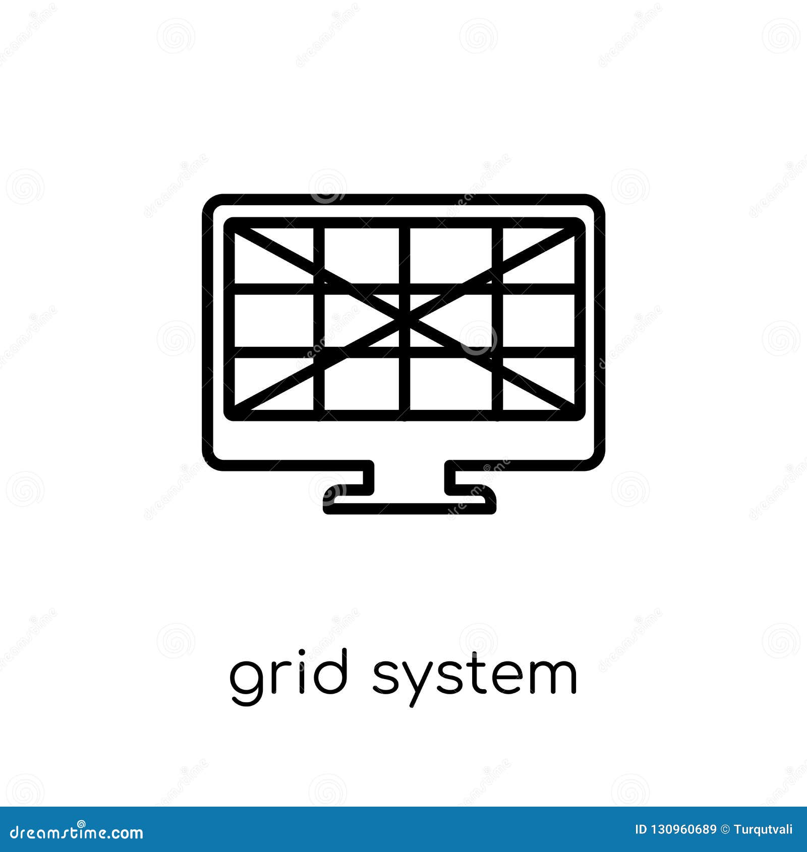 Grid System Icon. Trendy Modern Flat Linear Vector Grid System I Stock ...