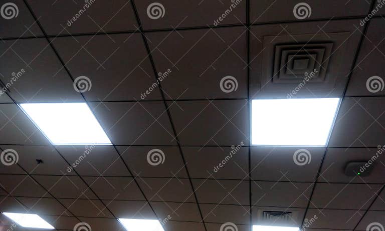 Grid Type False Ceiling in Office Building Stock Image - Image of type ...