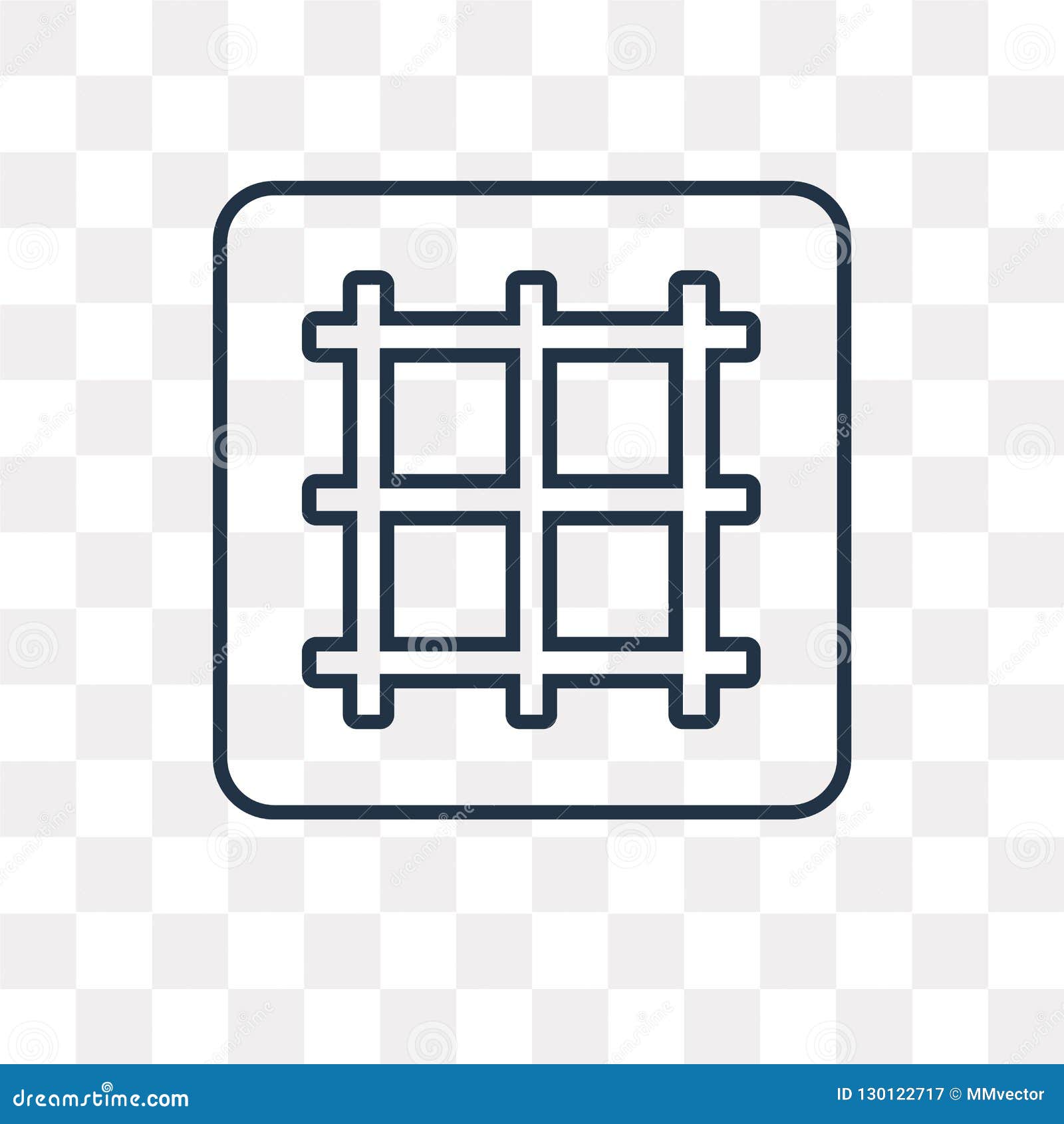 Grid Vector Icon Isolated on Transparent Background, Linear Grid Stock ...