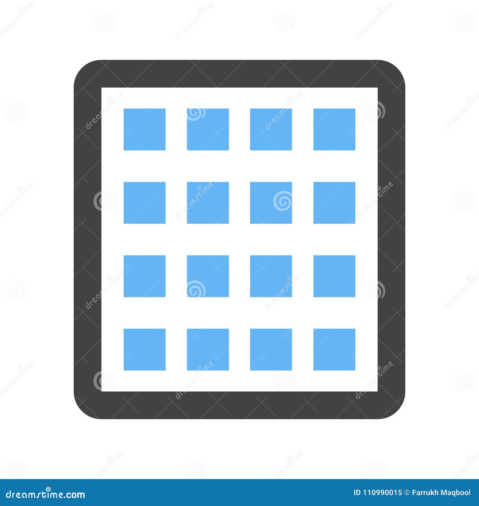 Grid View Icon stock vector. Illustration of grid, technology - 110990015
