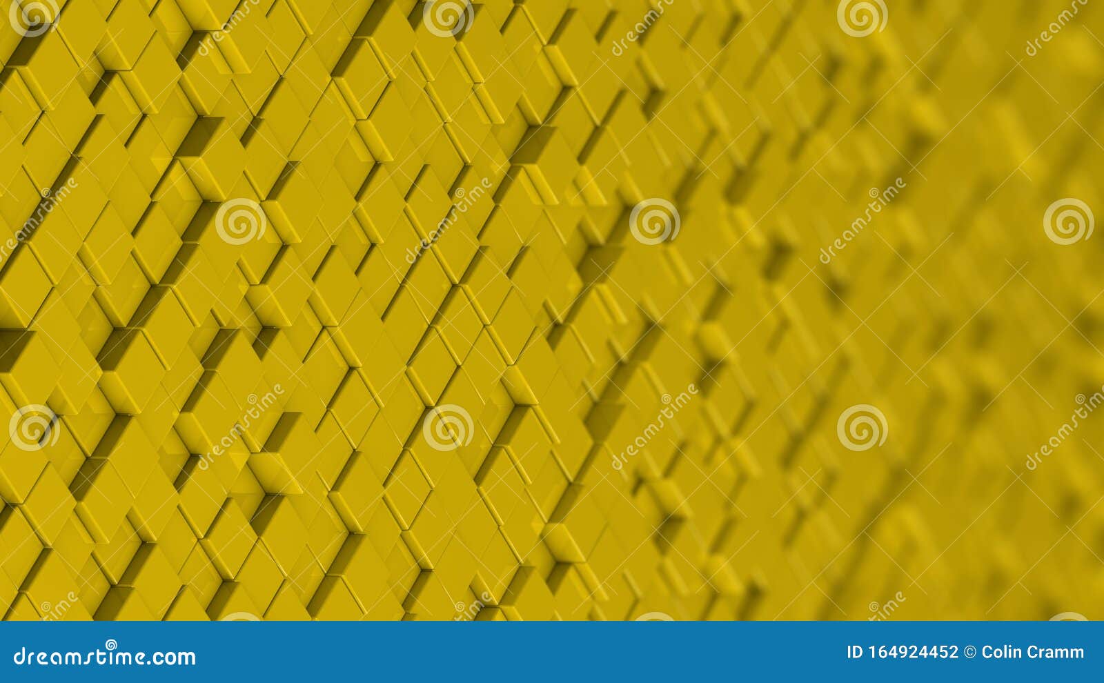 Grid of Yellow Cubes. Wide Shot. 3D Computer Generated Background Image ...