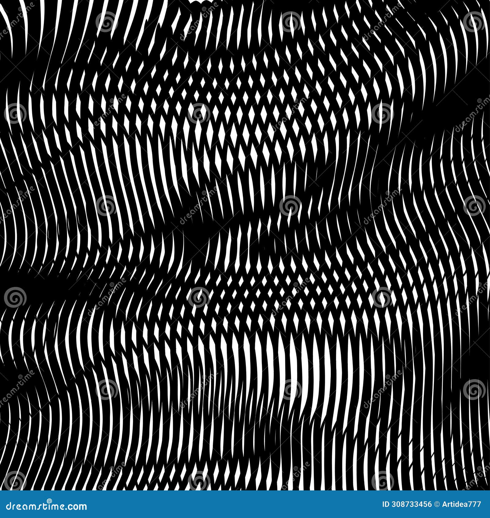 Gridded Abstract Background With Wavy Linear Moire Effect. Vector ...