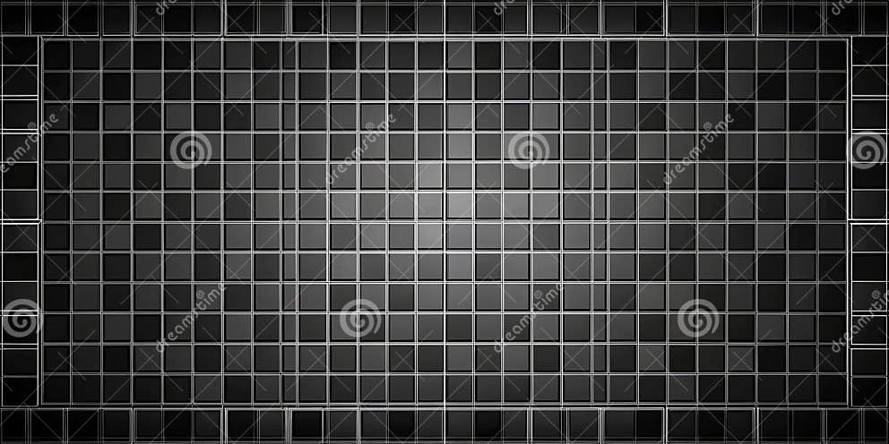 Gridded Abstract Black and White Square Composition with Depth and ...