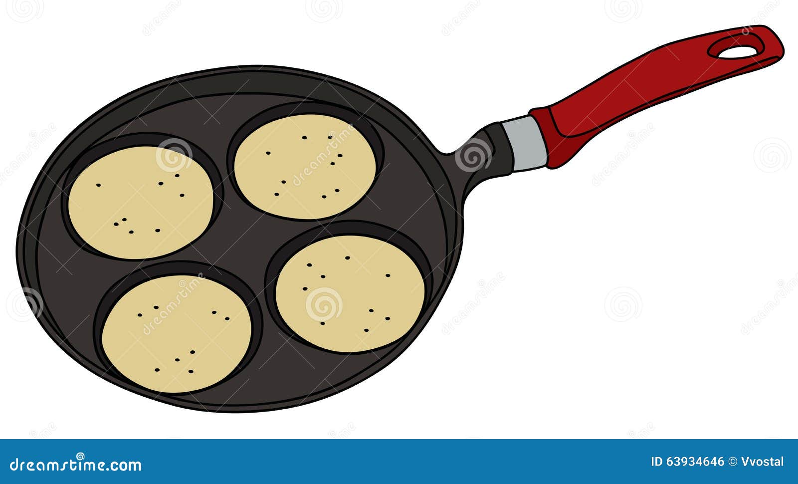Griddle with pancakes stock vector. Illustration of crumpet - 63934646