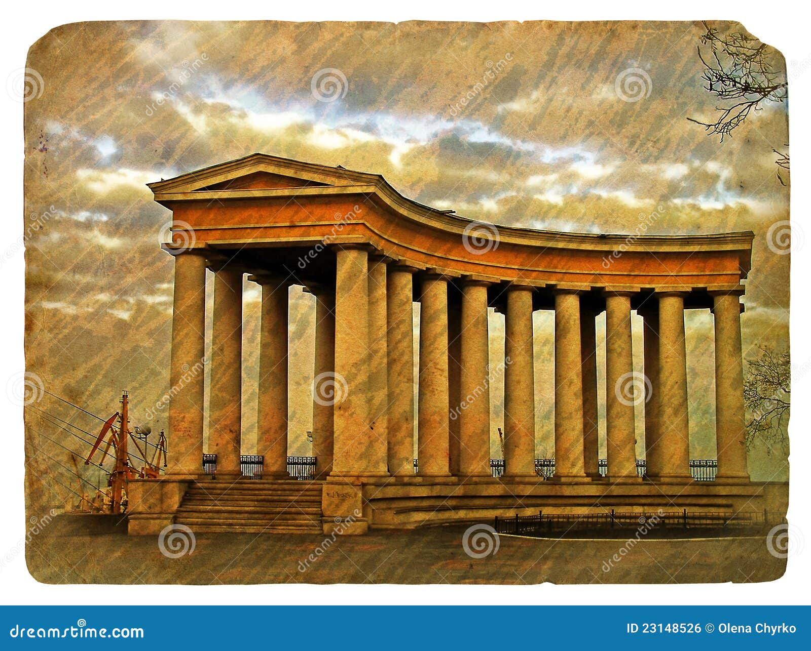 Griechische Kolonnade stock abbildung. Illustration von antike - 23148526