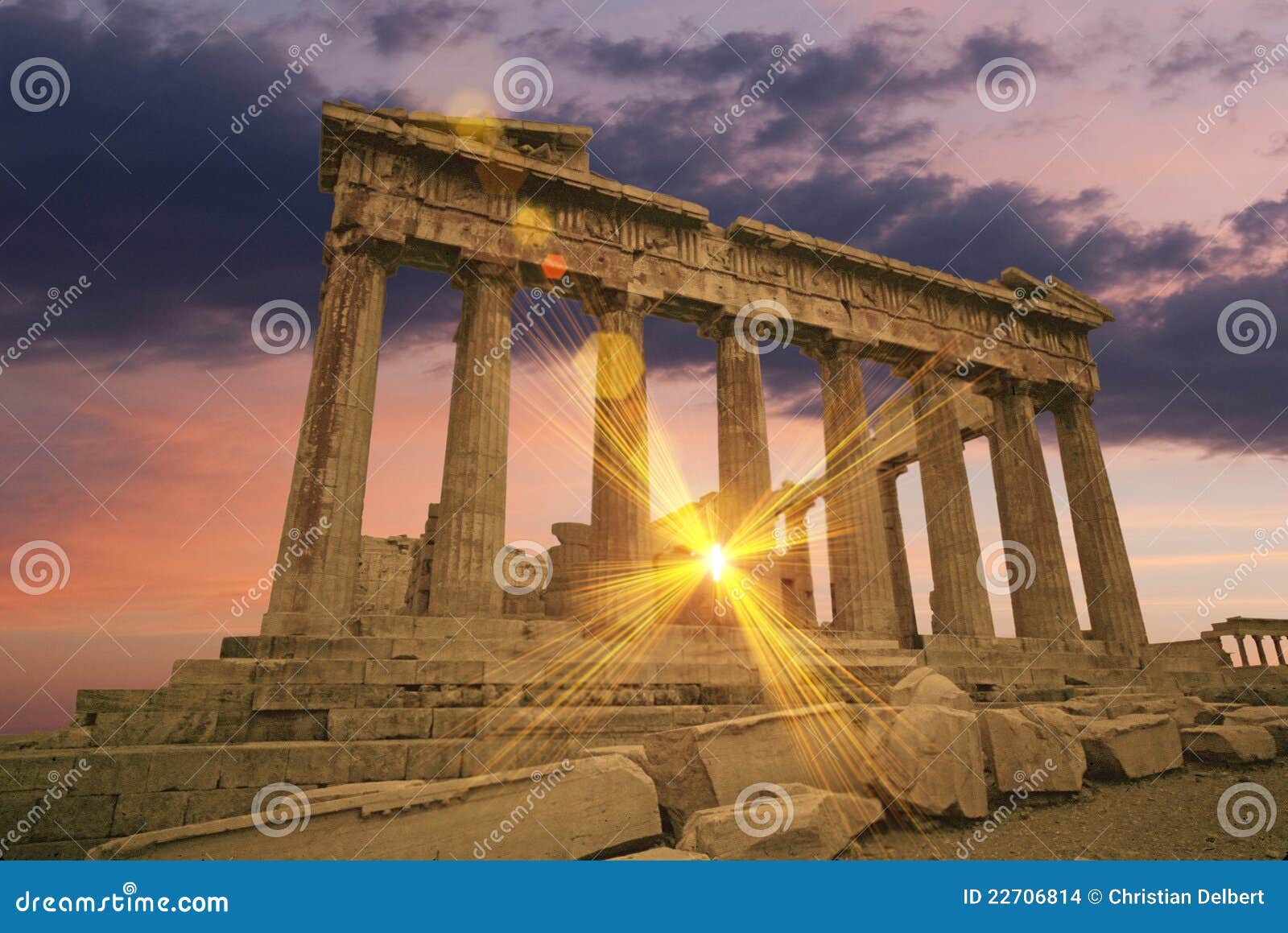 Griechischer Tempel stockfoto. Bild von marmor, antike - 22706814
