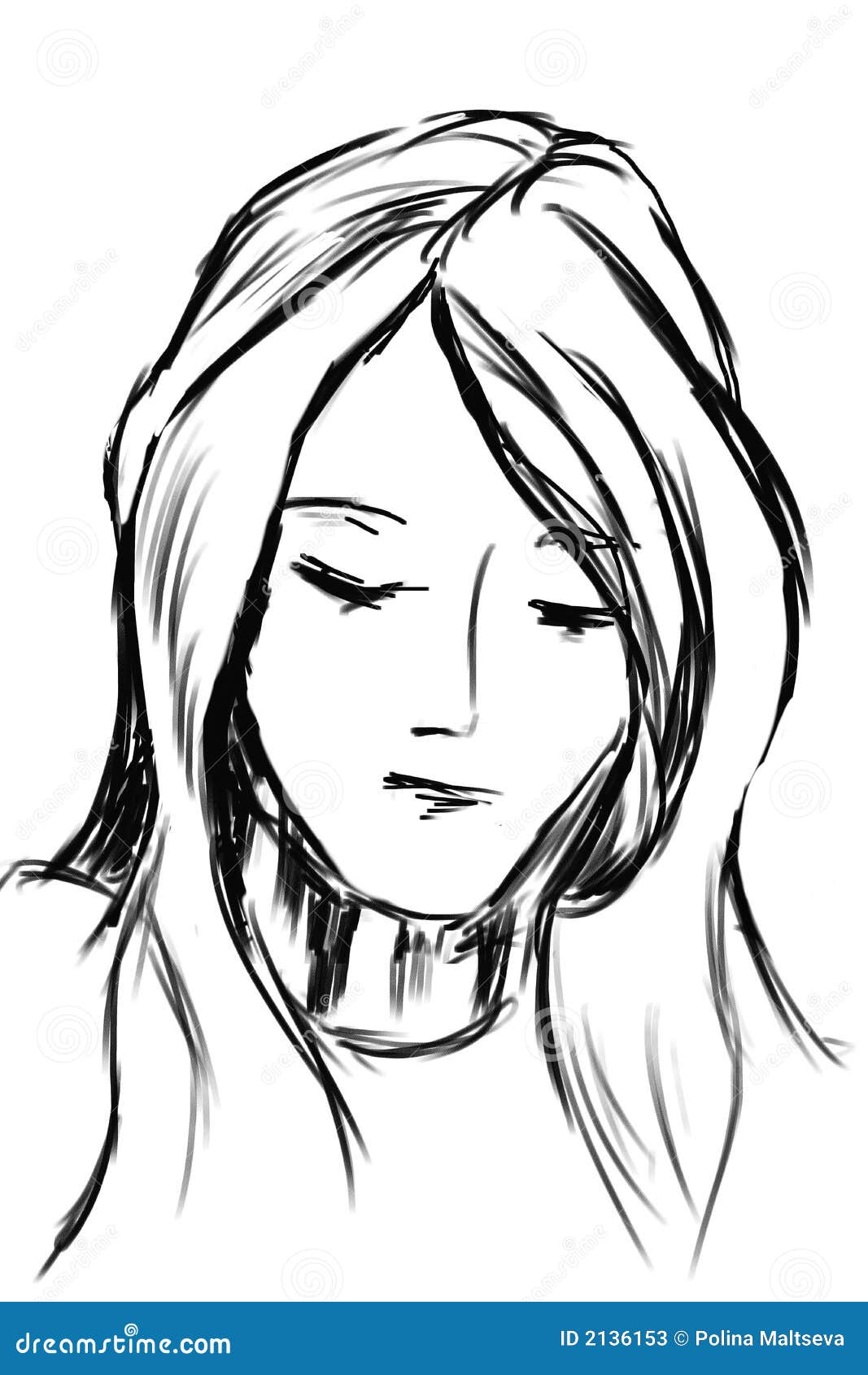 Grief girl stock illustration. Illustration of posing - 2136153