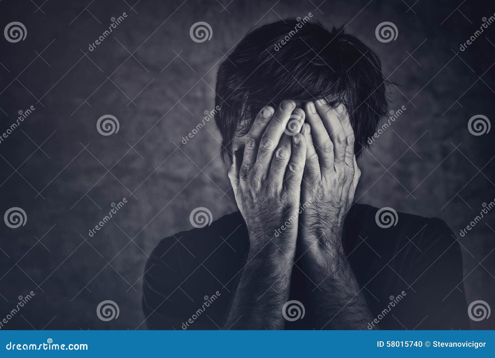 Grief, Man Covering Fsce and Crying Stock Photo - Image of emotion ...