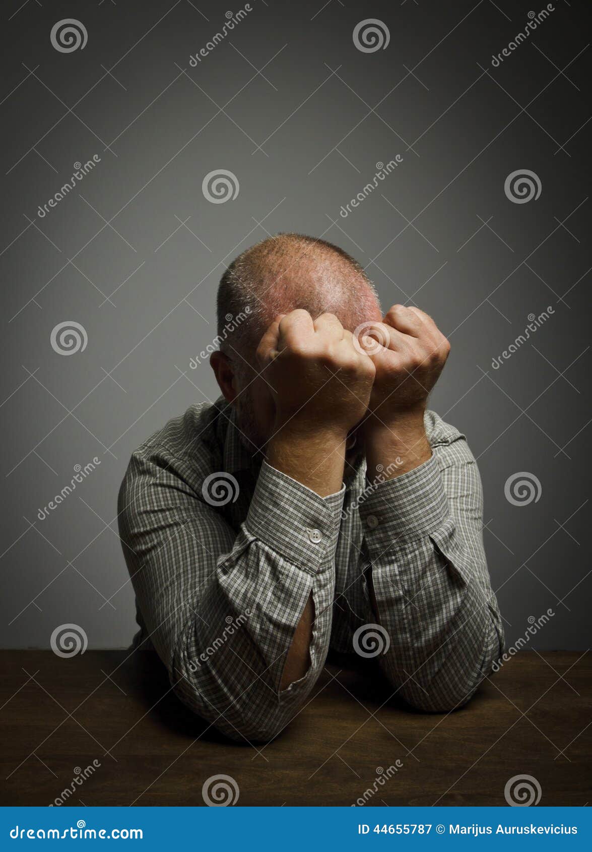 Grief. Man in thoughts. stock image. Image of headache - 44655787
