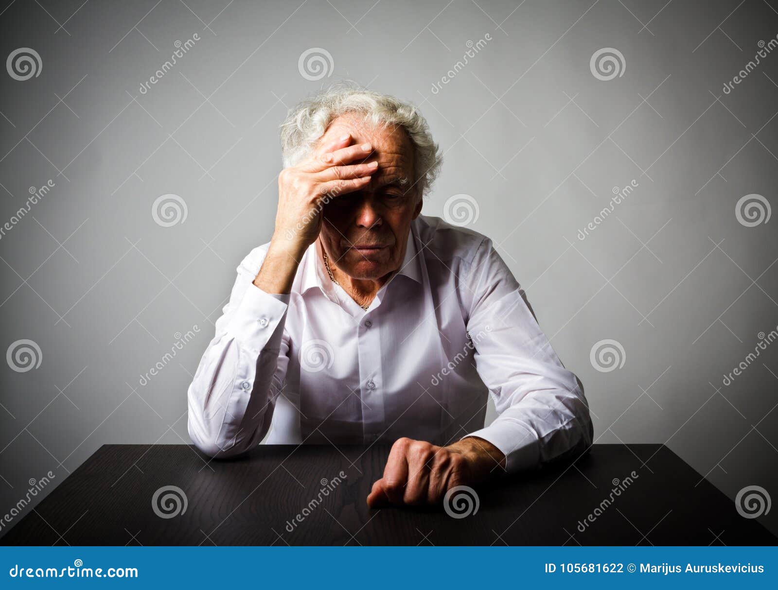 Grief. Old Man in Thoughts. Stock Photo - Image of chagrin, grief ...