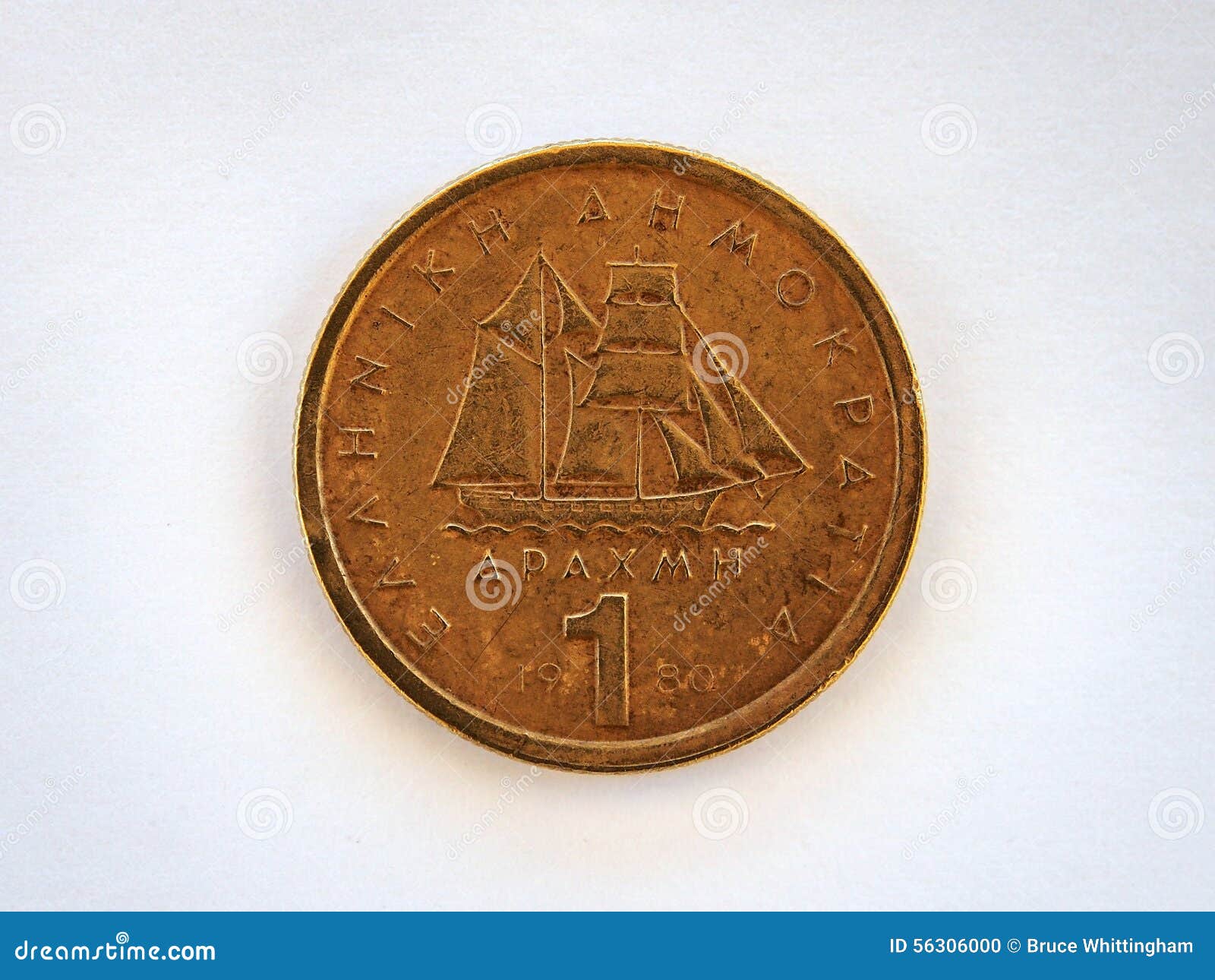Griego Una Moneda Del Dracma Foto de archivo - Imagen de divisa, griego ...