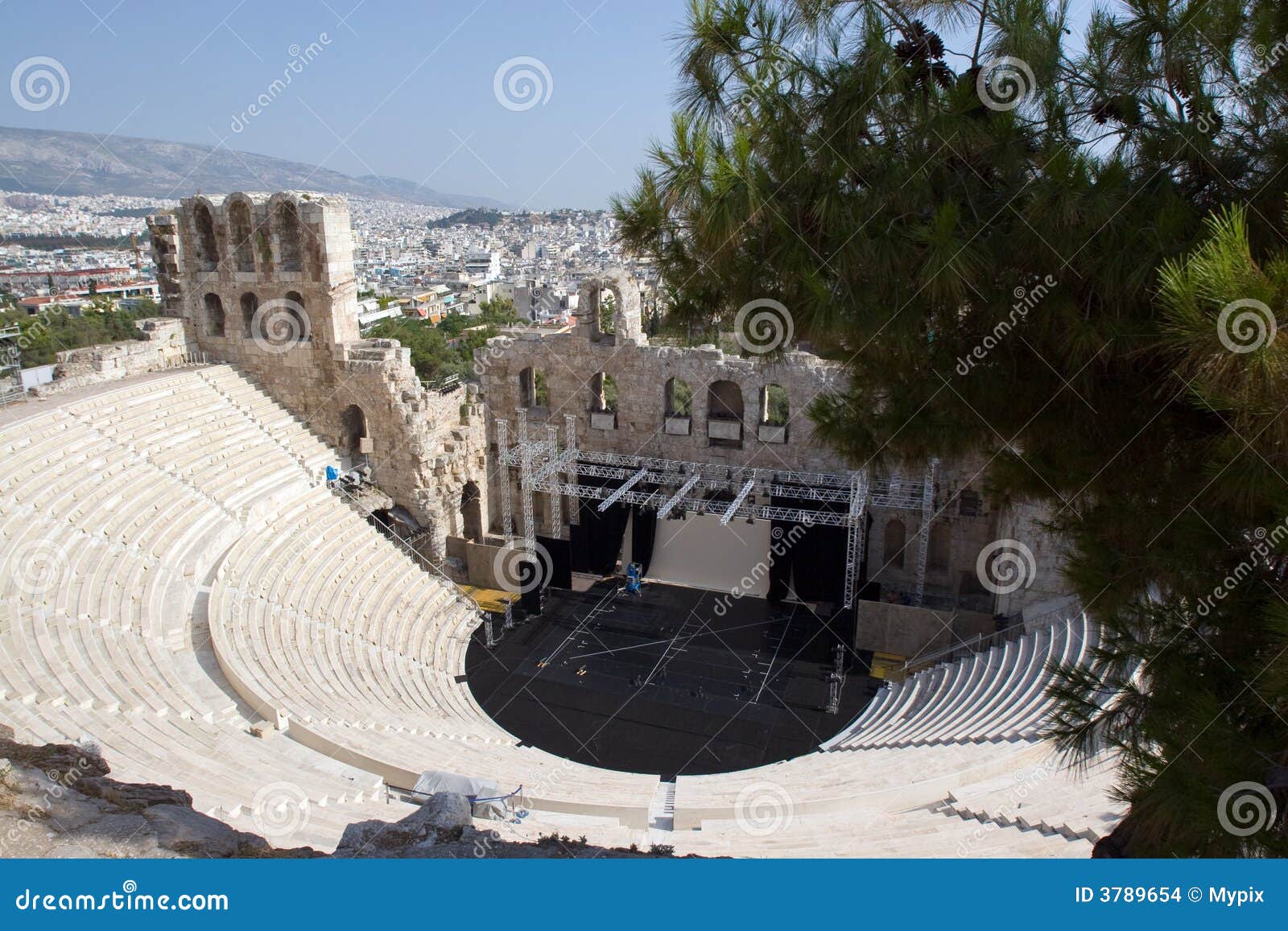 Grieks Amfitheater Bij Akropolis Stock Foto - Image of tempel, europa ...