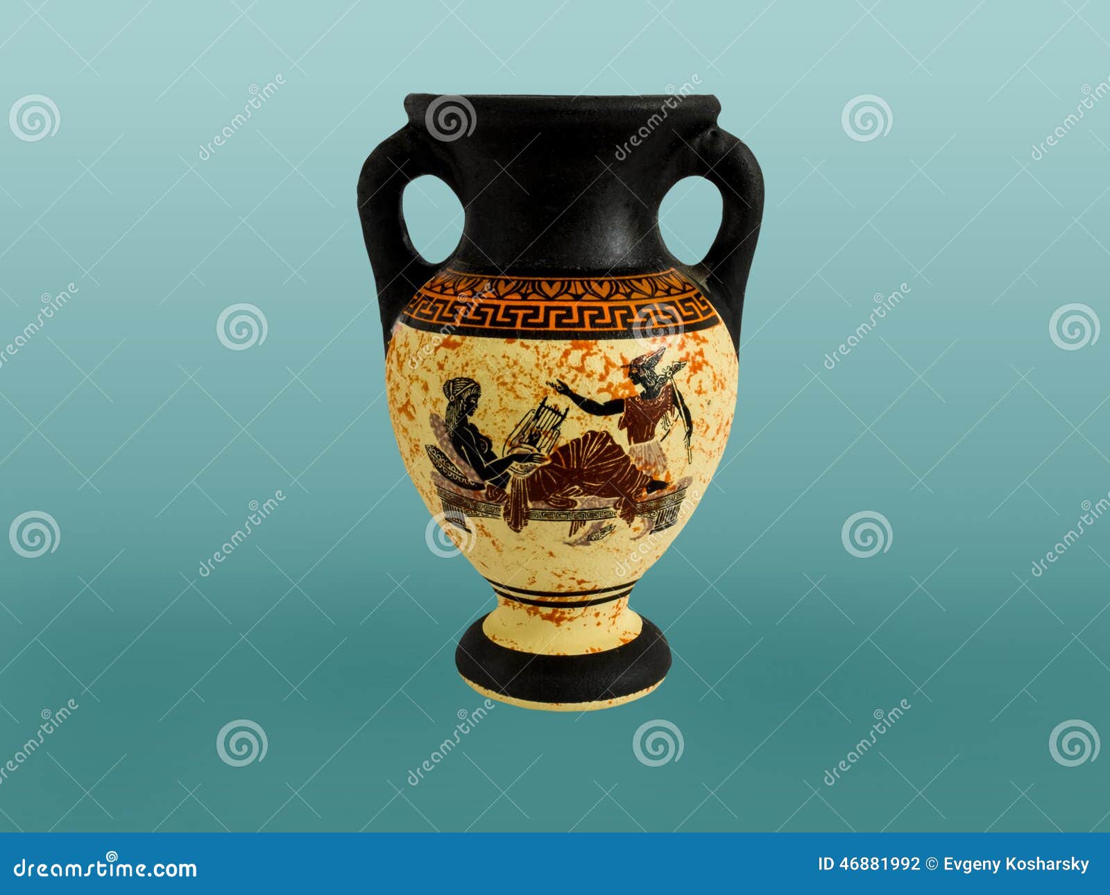 Griekse amfora stock foto. Image of zwart, verf, keramiek - 46881992