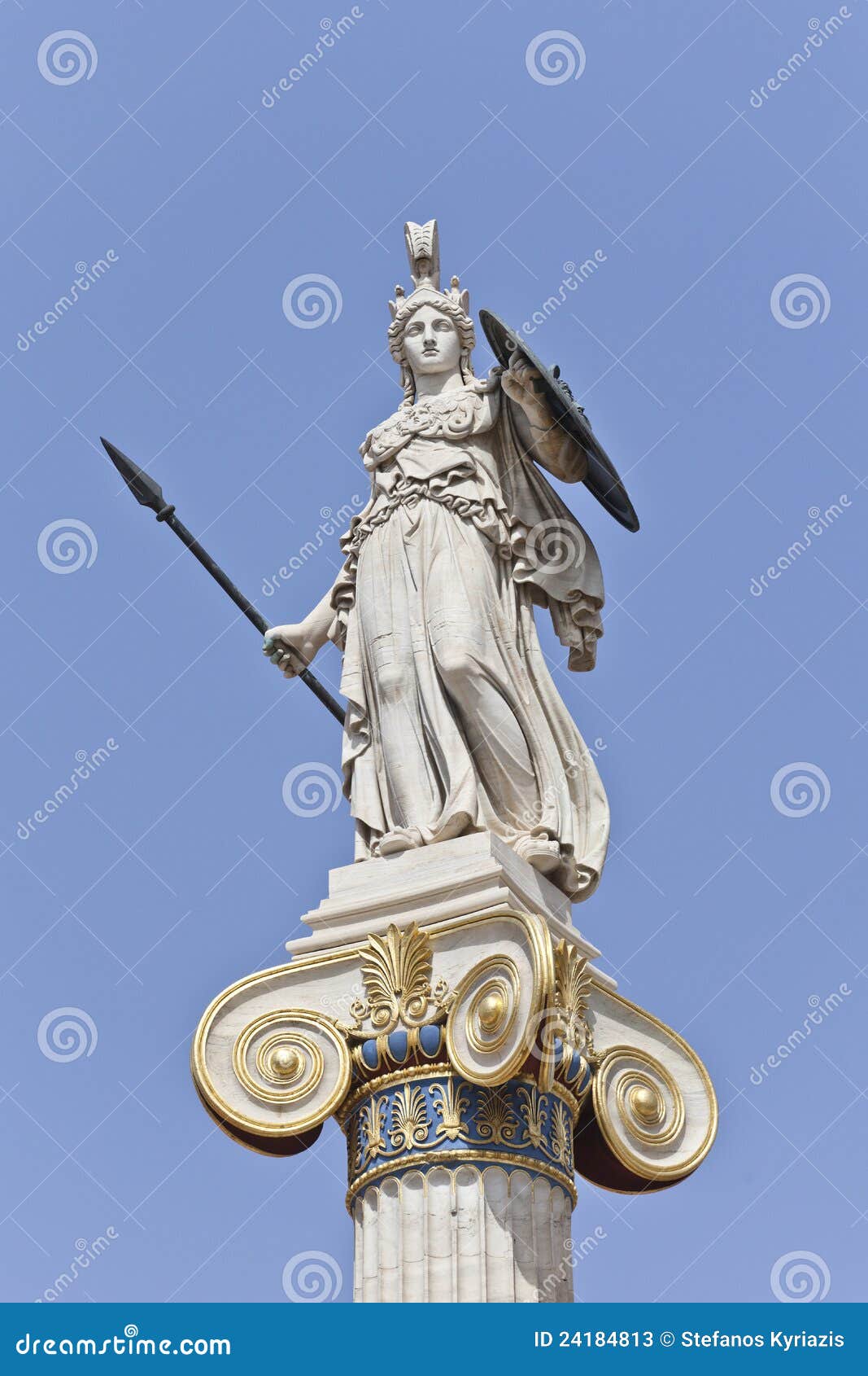 Griekse Godin Athena stock afbeelding. Image of architectuur - 24184813