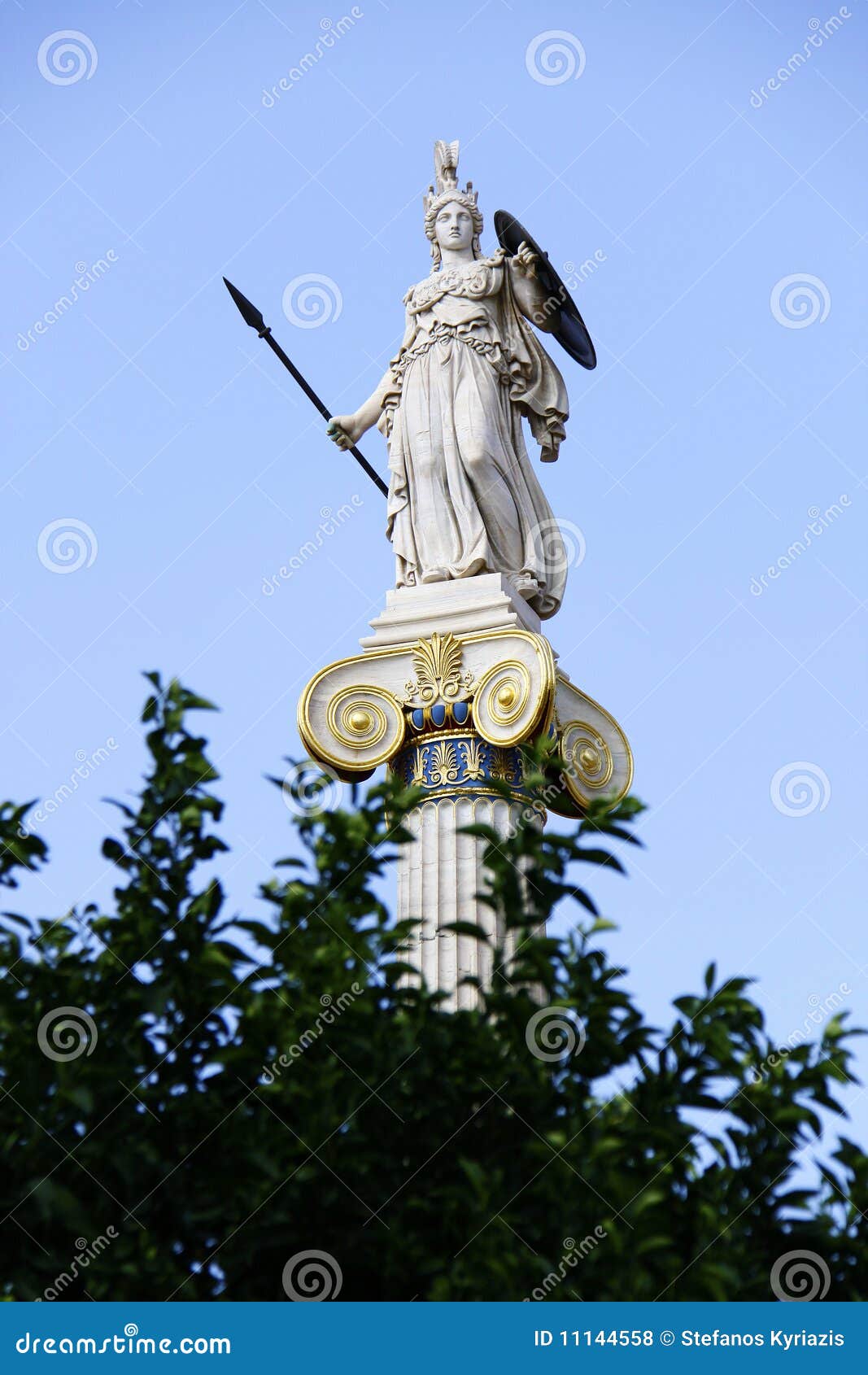 Griekse oude Godin Athena stock foto. Image of mythe - 11144558
