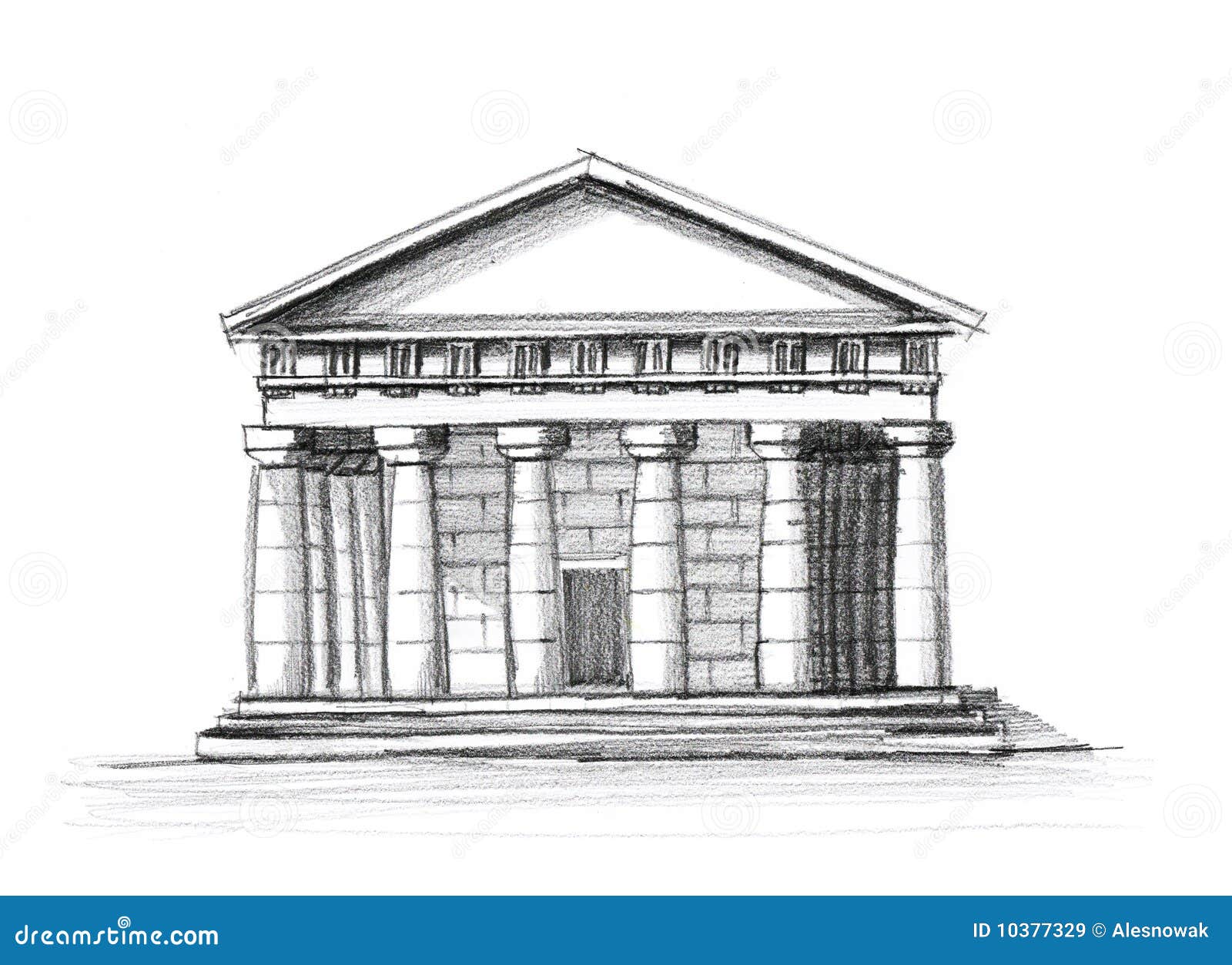 Griekse tempel stock illustratie. Illustration of achtergrond - 10377329