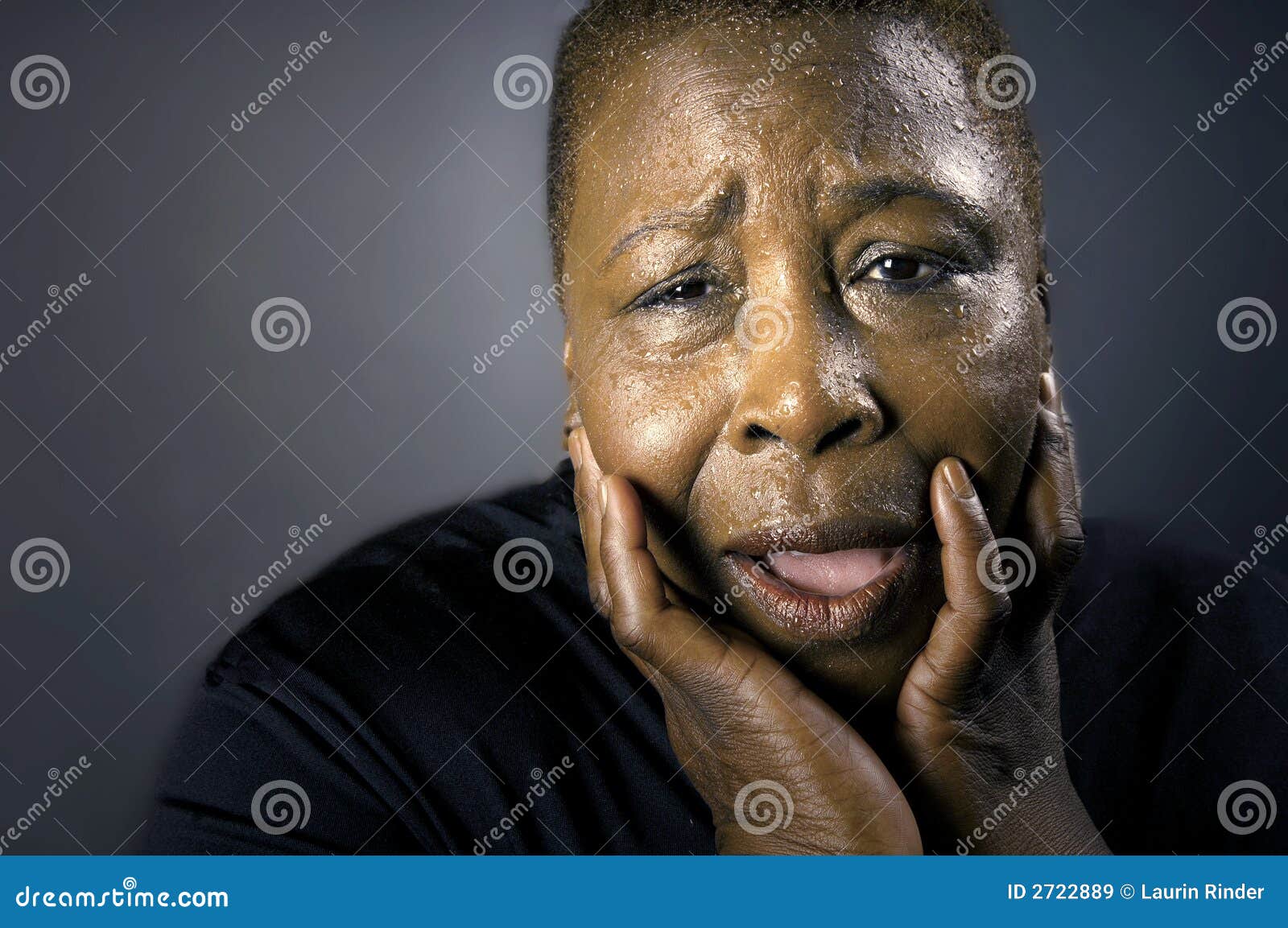 Grieving Black Woman stock image. Image of water, female - 2722889