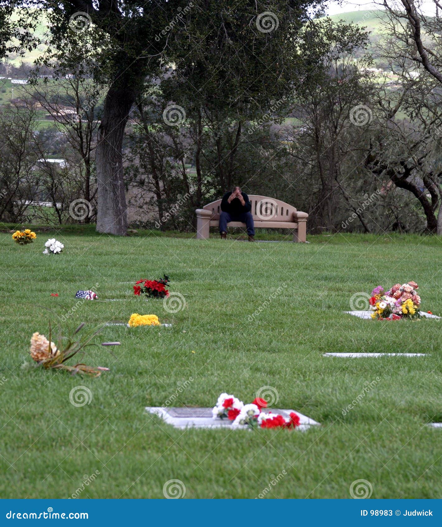 Grieving at Cemetary stock image. Image of grieving, country - 98983