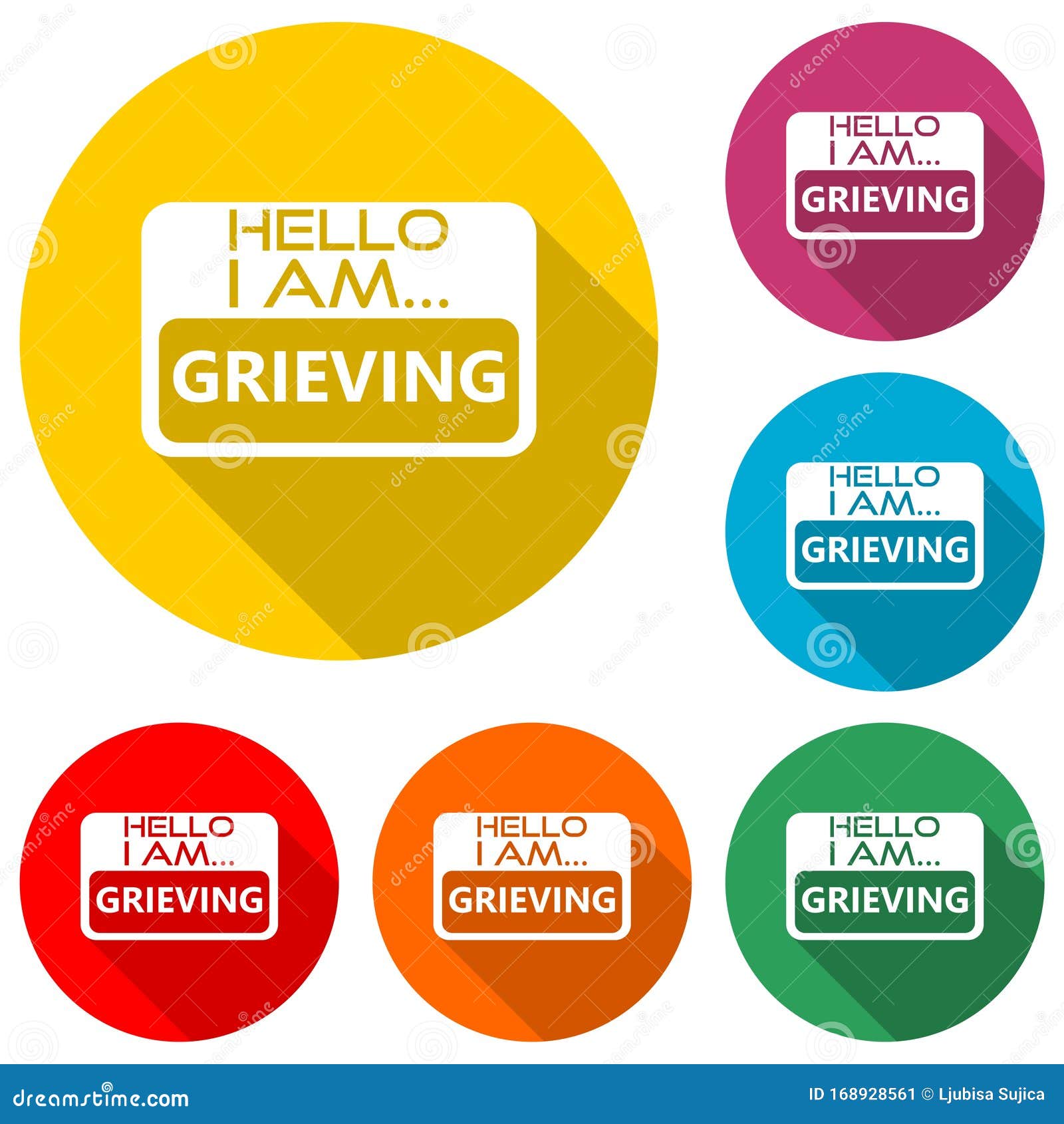 Grieving Icon with Long Shadow Stock Vector - Illustration of mental ...