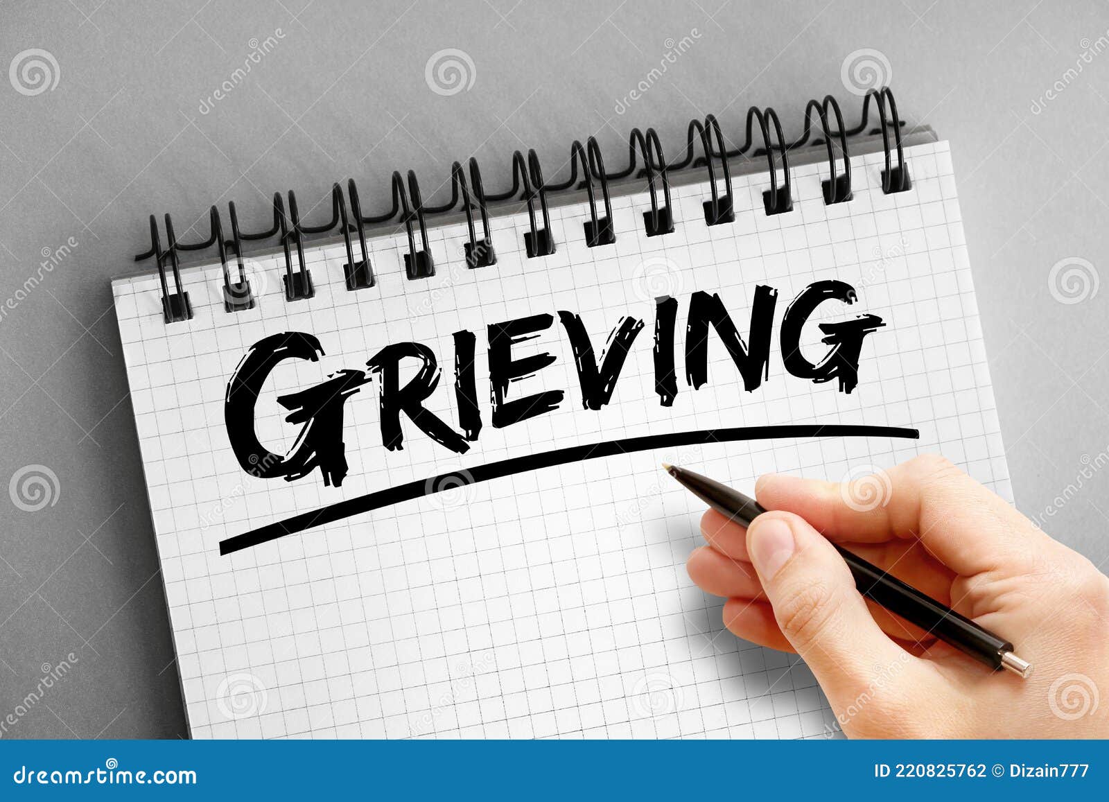 Grieving Text on Notepad, Concept Background Stock Photo - Image of ...