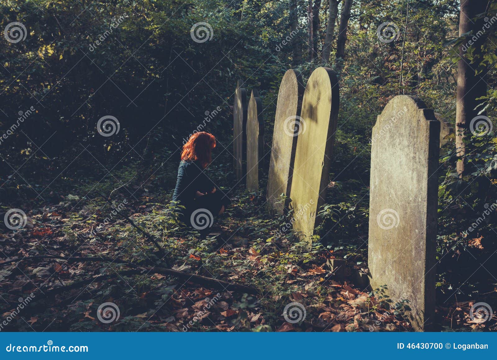 Grieving Woman In Cemetery Royalty-Free Stock Photography ...