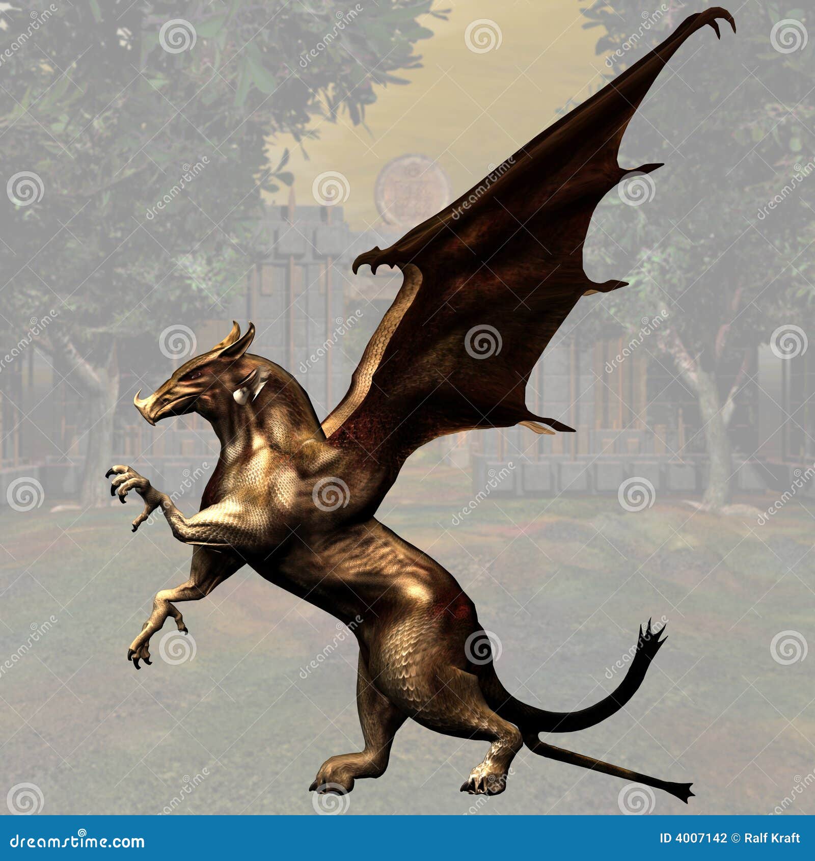 Flying Griffin Or Griffon. Black And White Outline Cartoon Vector ...