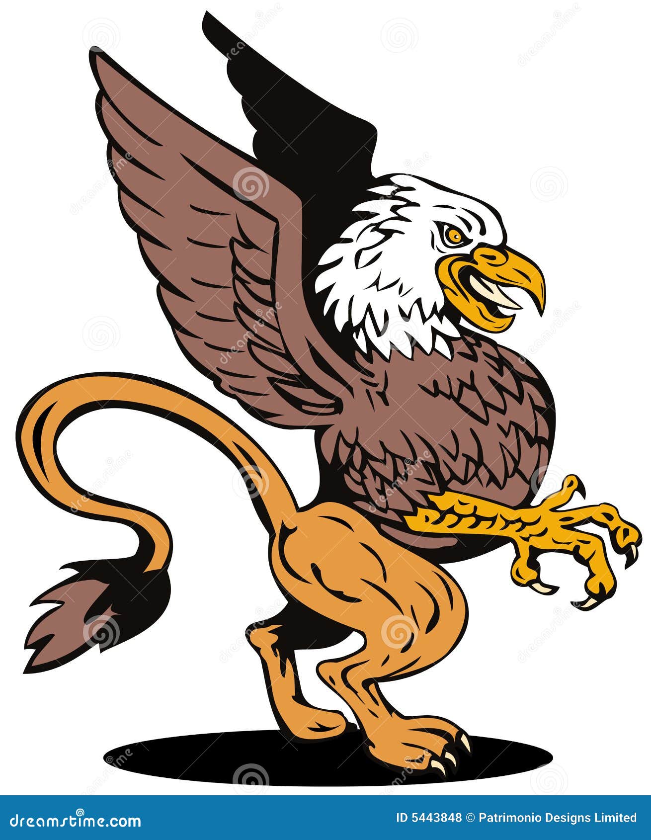 Griffin fighting stock vector. Illustration of lion, medieval - 5443848