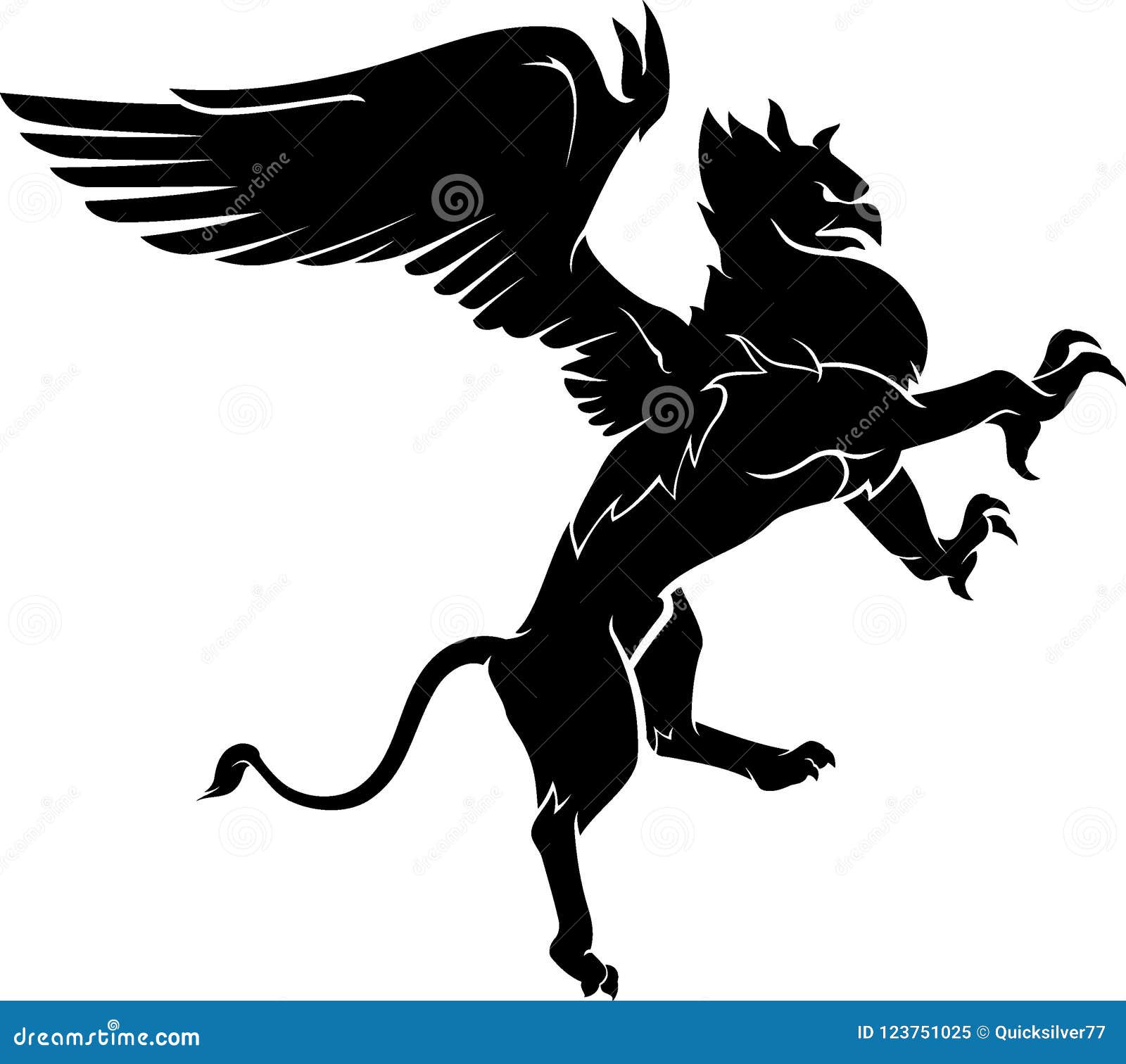 Griffin Flying Side View stock vector. Illustration of logo - 123751025