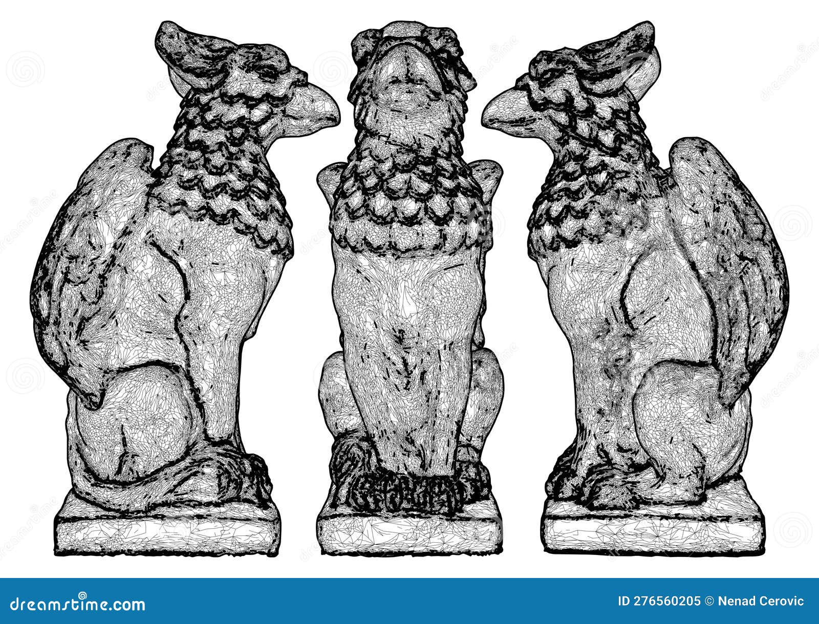 Griffin Gryphon Vector. Illustration Isolated on White Background Stock ...