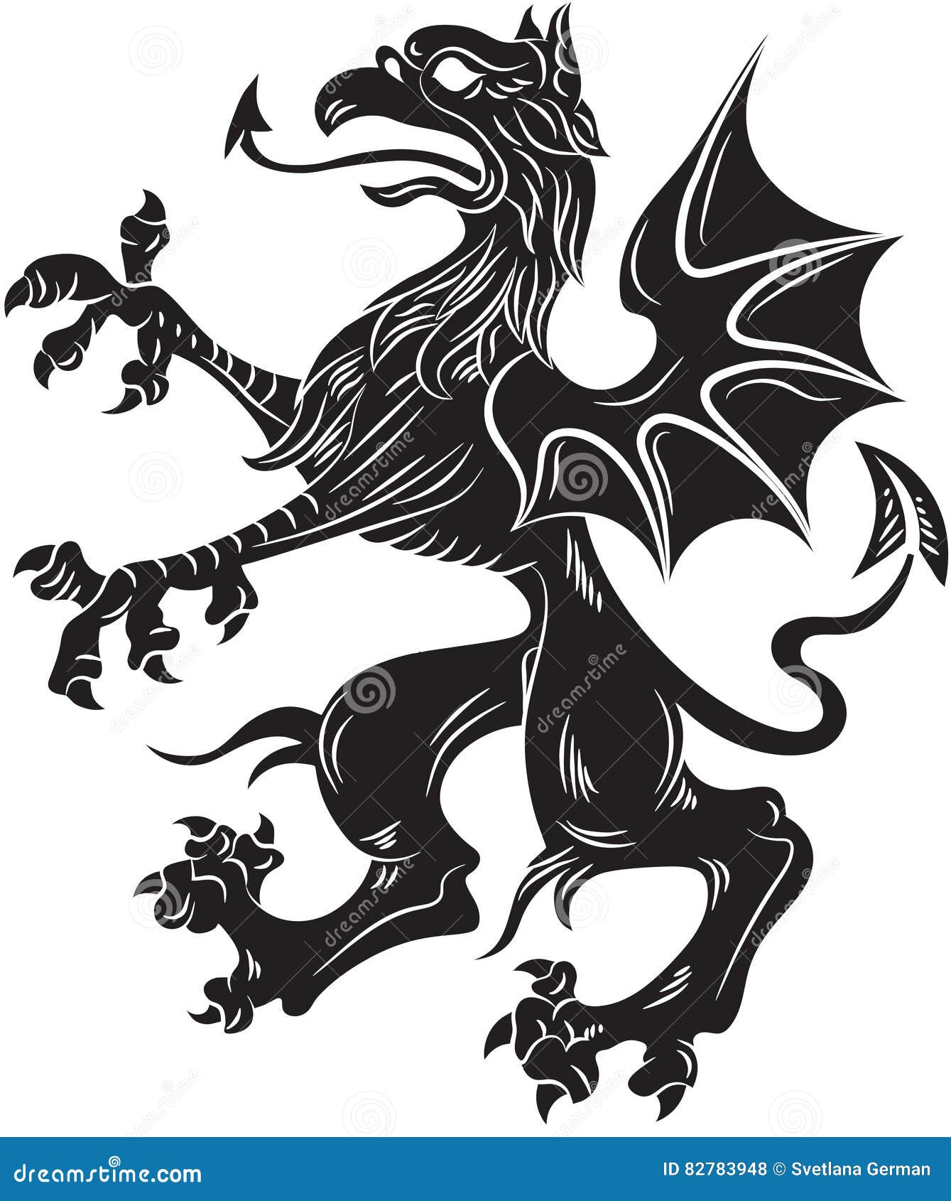 Griffin heraldry symbol stock vector. Illustration of gothic - 82783948