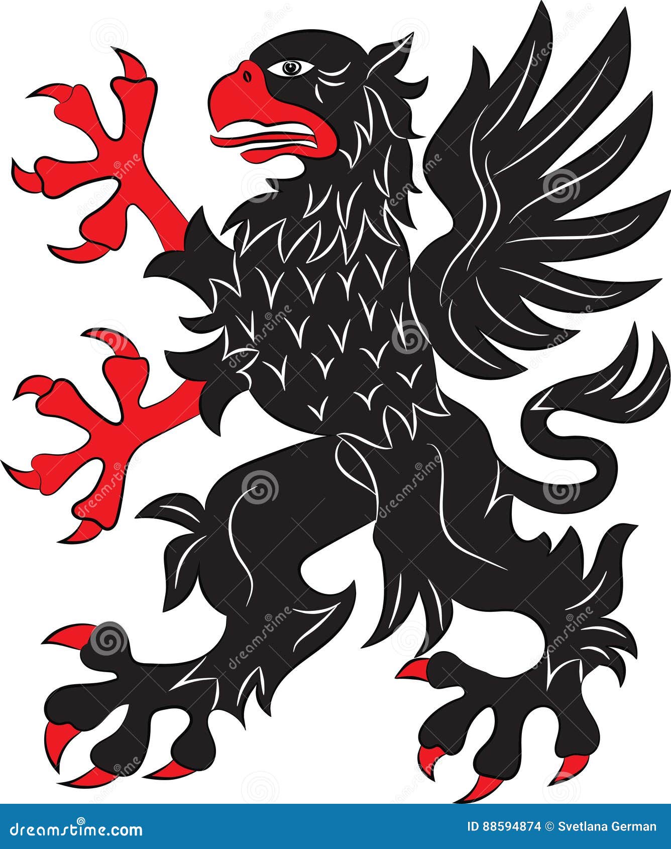 Griffin heraldry symbol stock vector. Illustration of emblem - 88594874
