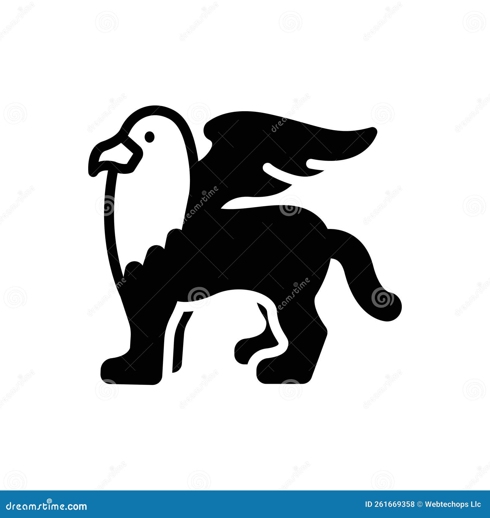 Black Solid Icon for Griffin, Gryphon and Griffon Stock Illustration ...