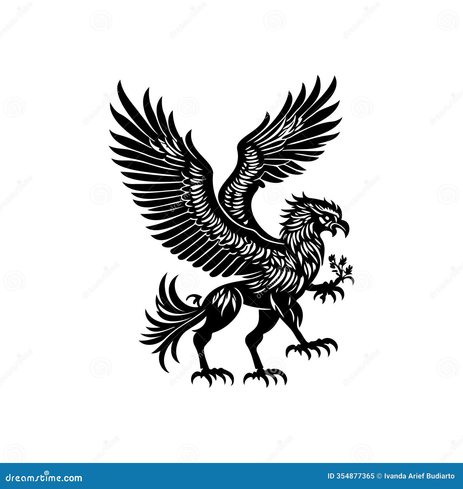 Griffin Icon Hand Draw Black Colour Mythical Logo Symbol Perfect Stock ...