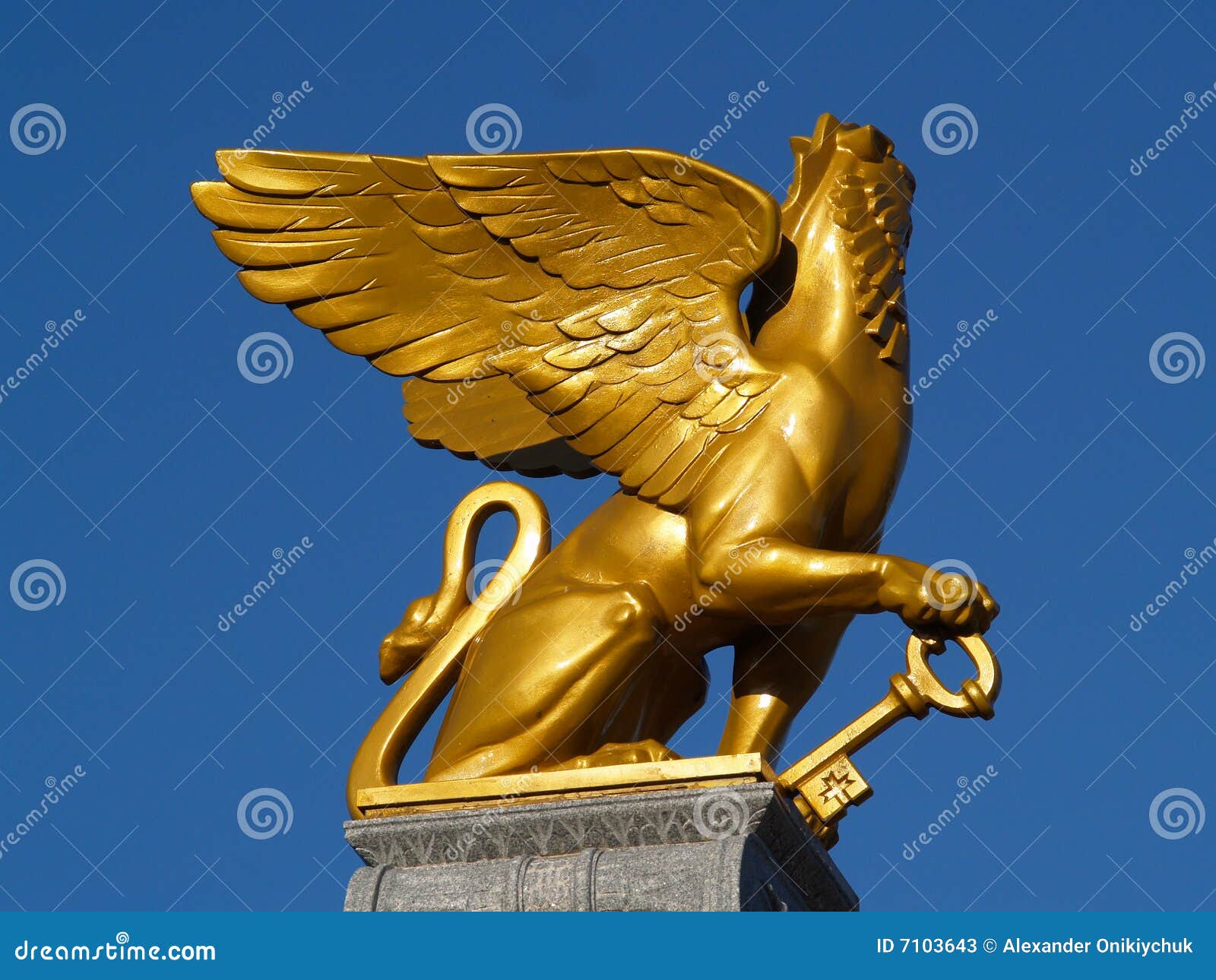 Griffin with the key stock image. Image of architecture - 7103643