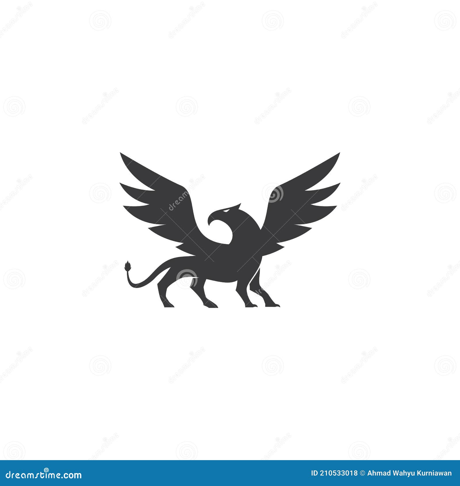 Griffin stock vector. Illustration of logo, black, predator - 210533018