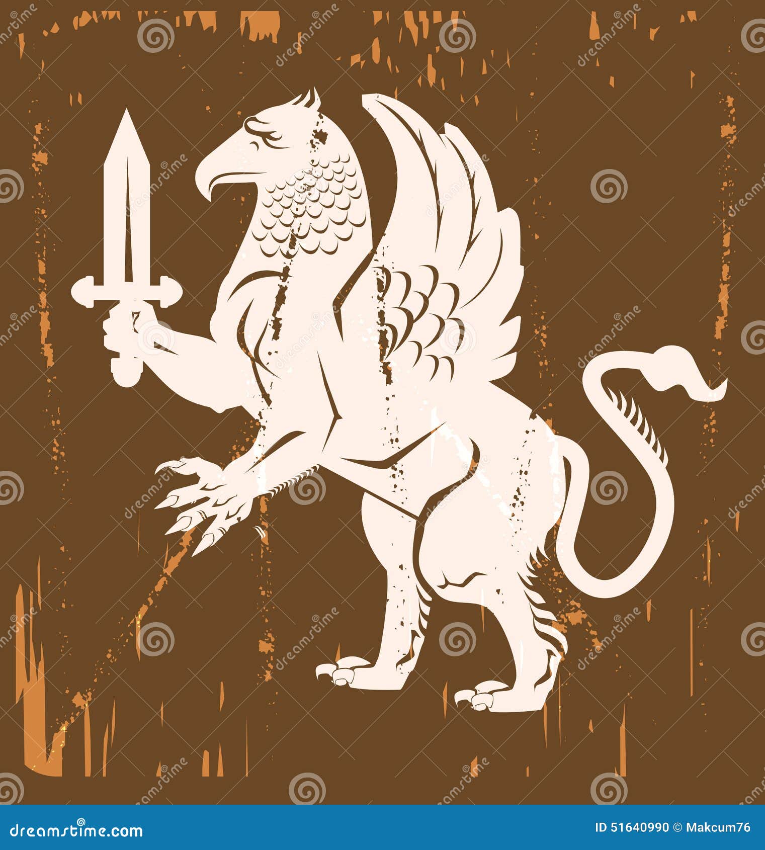 Griffin Medieval stock vector. Illustration of beak, historian - 51640990