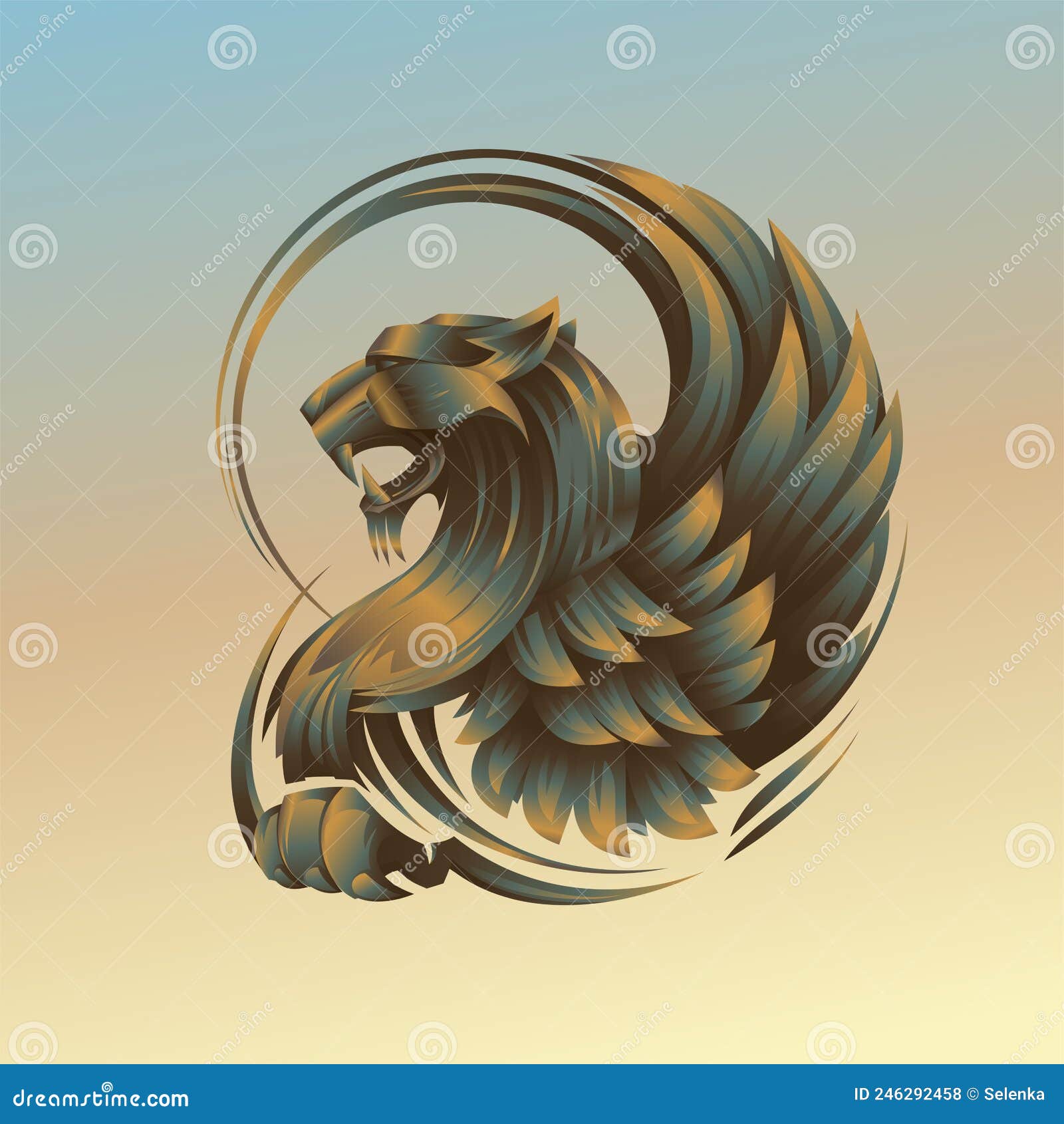 Griffin Profile Portrait Symbol Stock Vector - Illustration of ...