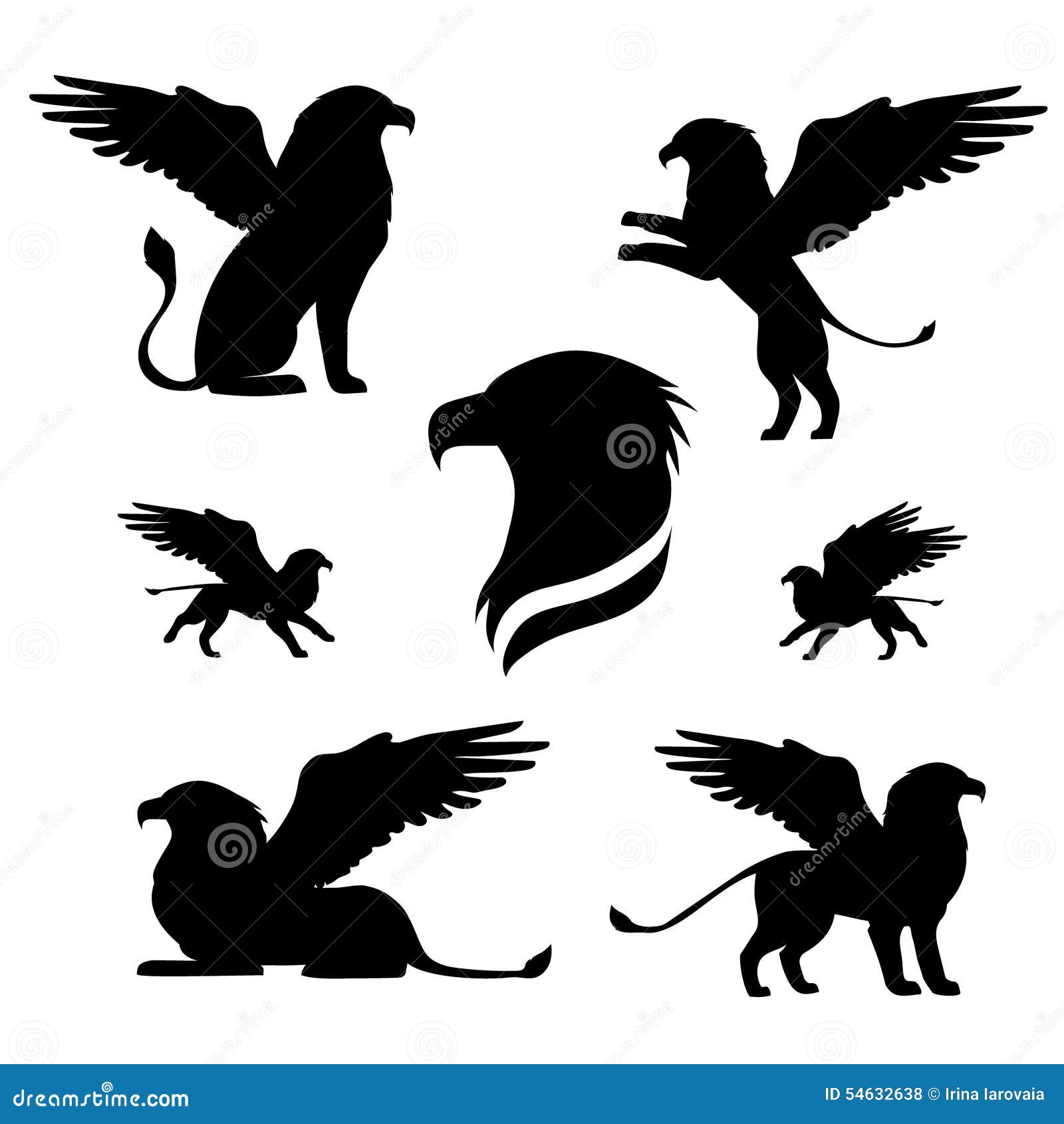 Griffin set vector stock vector. Illustration of icon - 54632638