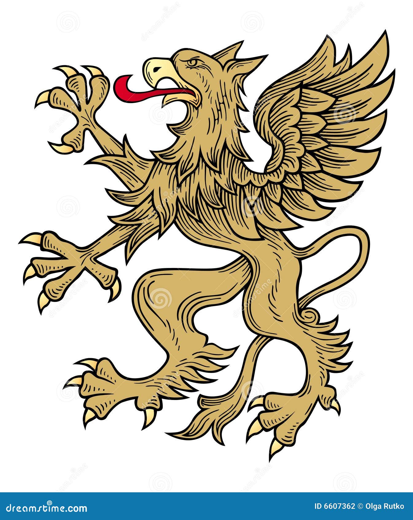 Griffin vector stock vector. Illustration of glamour, curl - 6607362