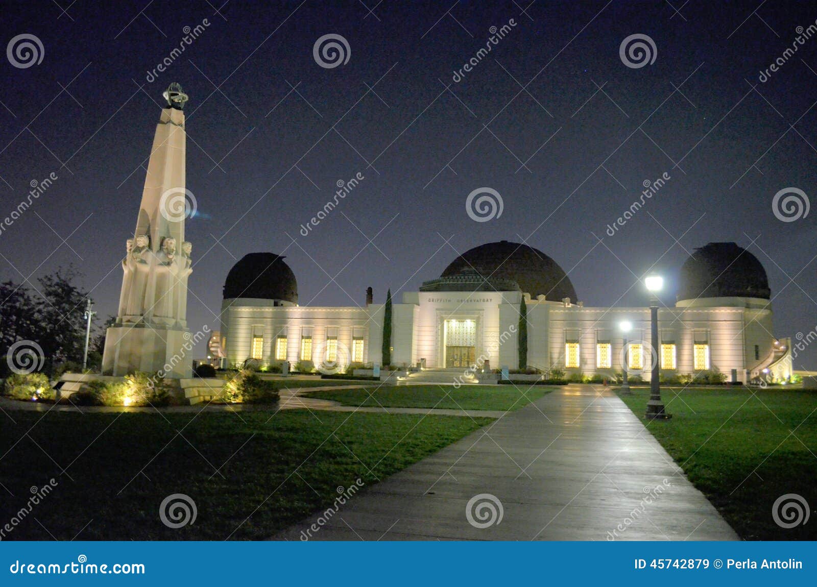 Griffith Observatory stock image. Image of view, night - 45742879