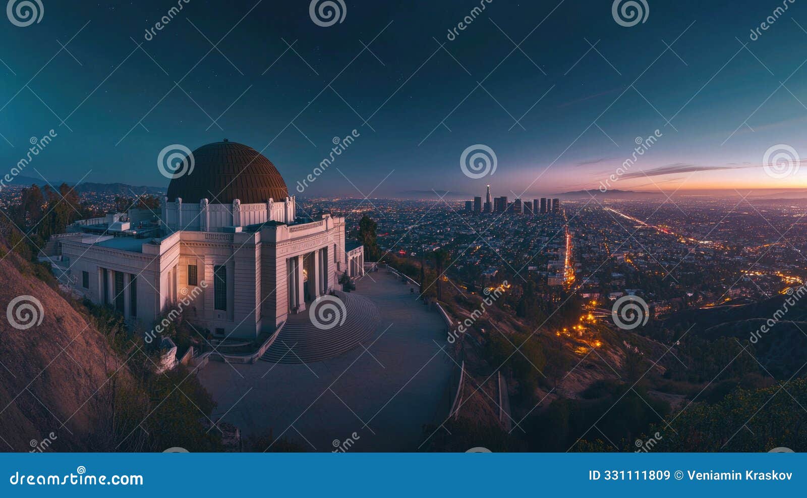 Griffith Observatory With Its Iconic Dome And Panoramic Cityscape Views ...