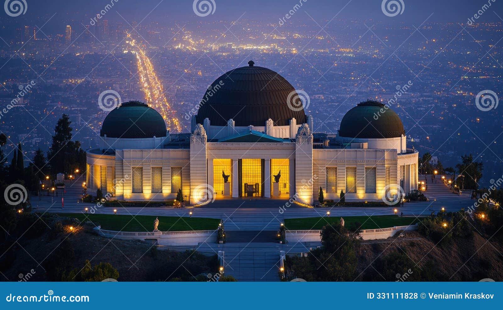 Griffith Observatory With Its Iconic Dome And Panoramic Cityscape Views ...